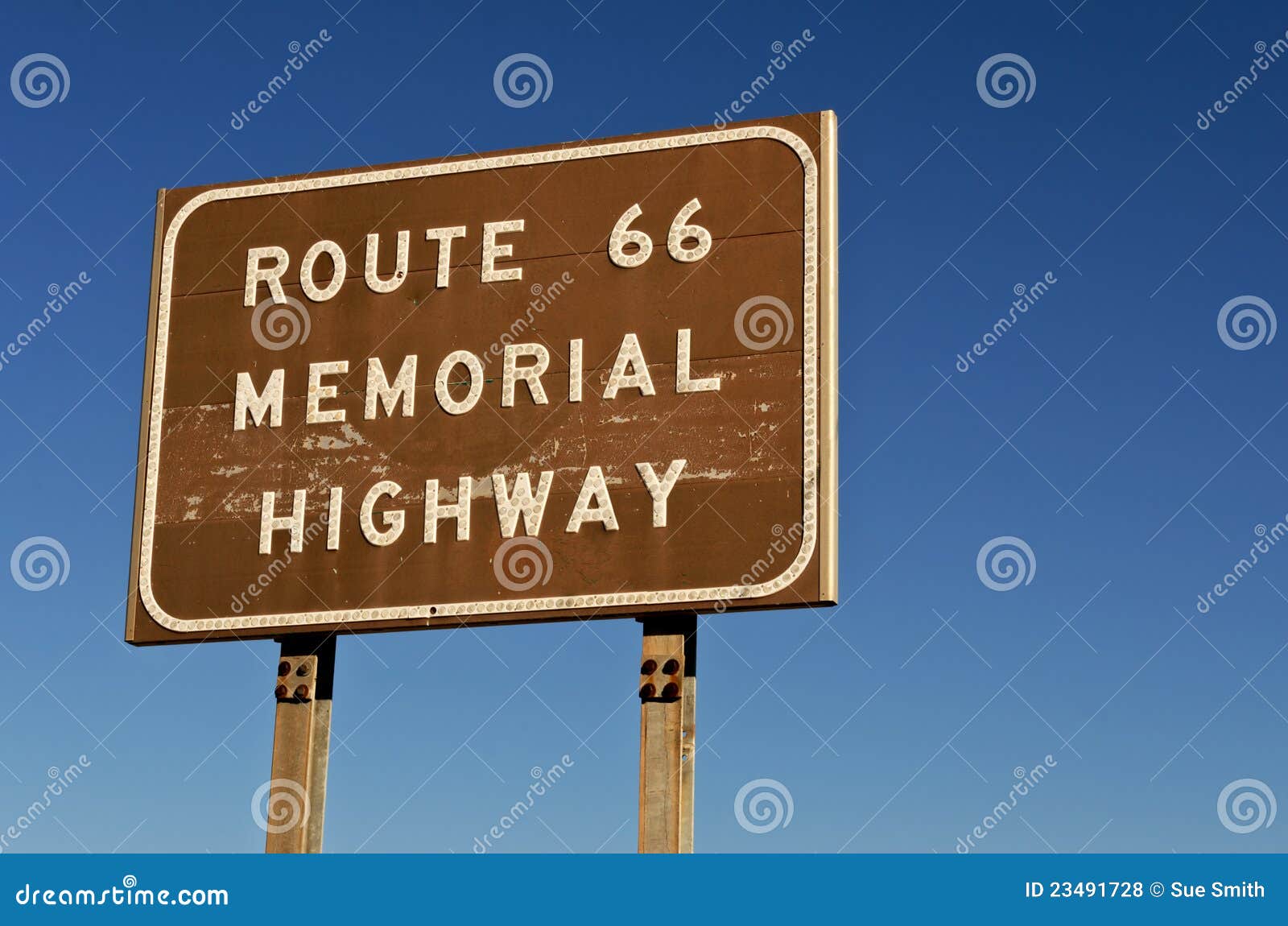 Route 66 Memorial Highway Sign Stock Photo - Image of mother, road ...