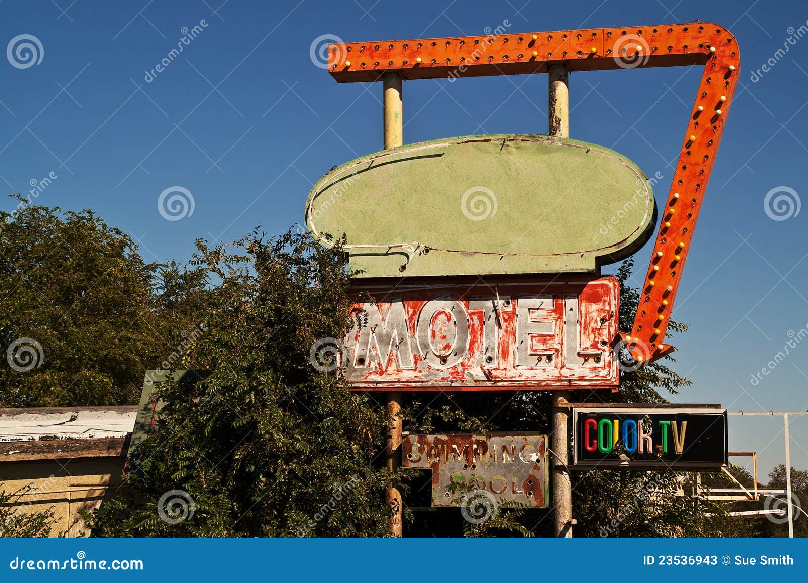 Route 66 Motel Sign stock image. Image of signage, notice - 23536943
