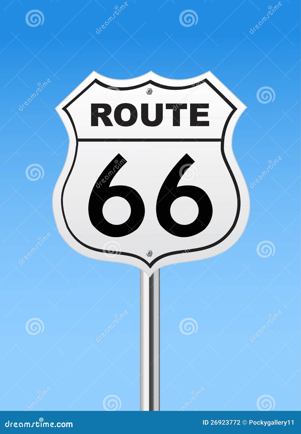 Route 66 road sign stock vector. Illustration of states - 26923772