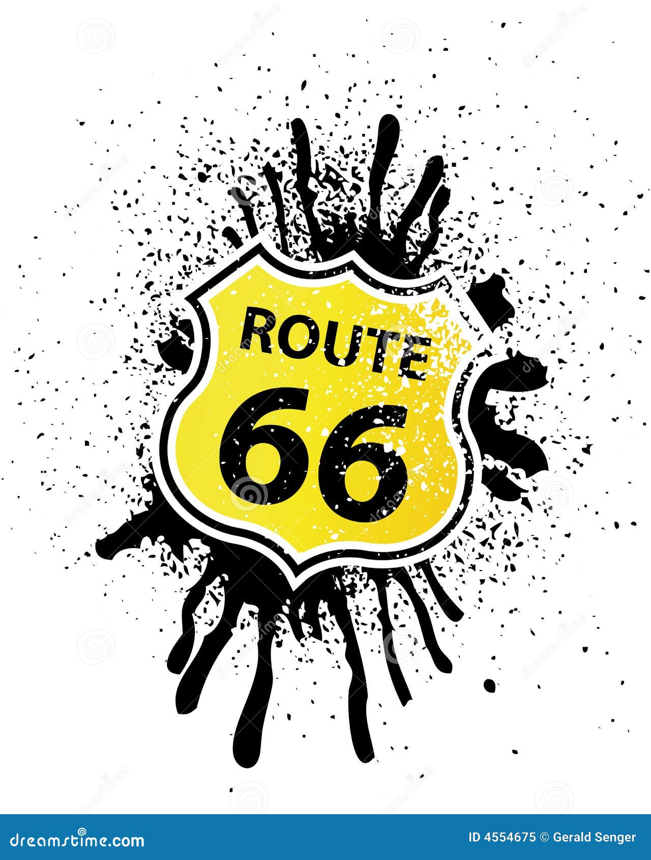 Route 66 Shield Shaped Sign Stock Vector - Illustration of classic ...