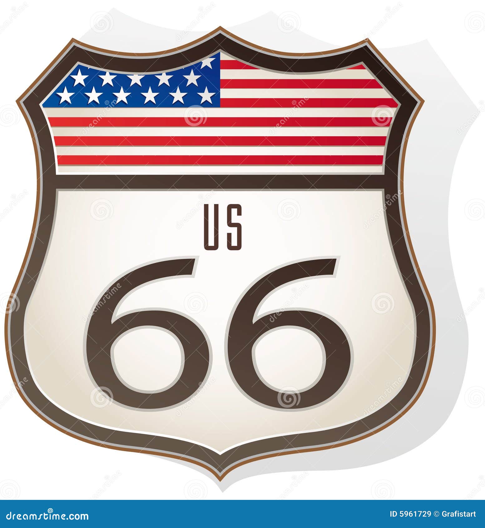 Route 66 Sign Cartoon Vector | CartoonDealer.com #5961729
