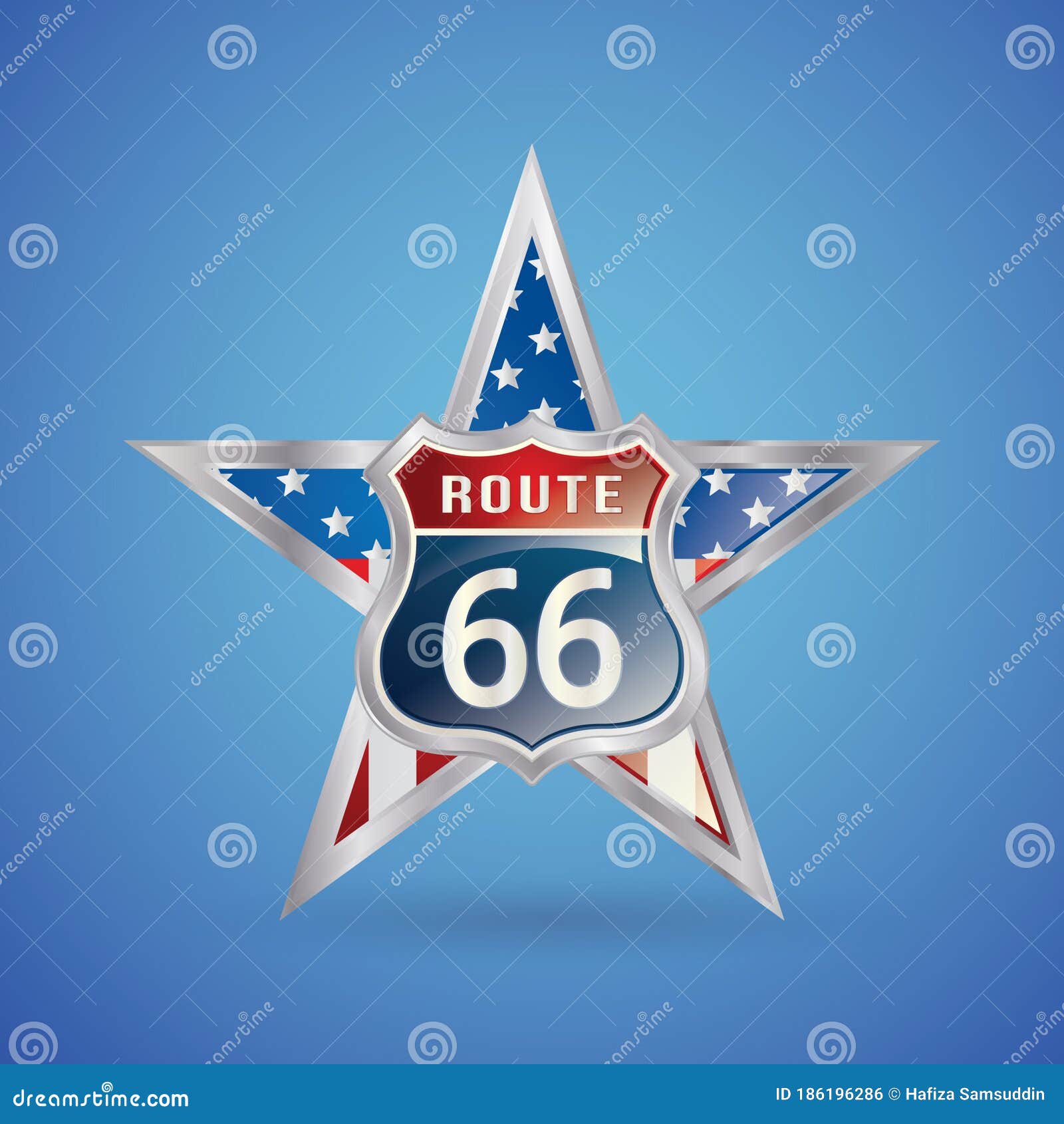 Route 66 Badge. Vector Illustration Decorative Design Stock Vector ...