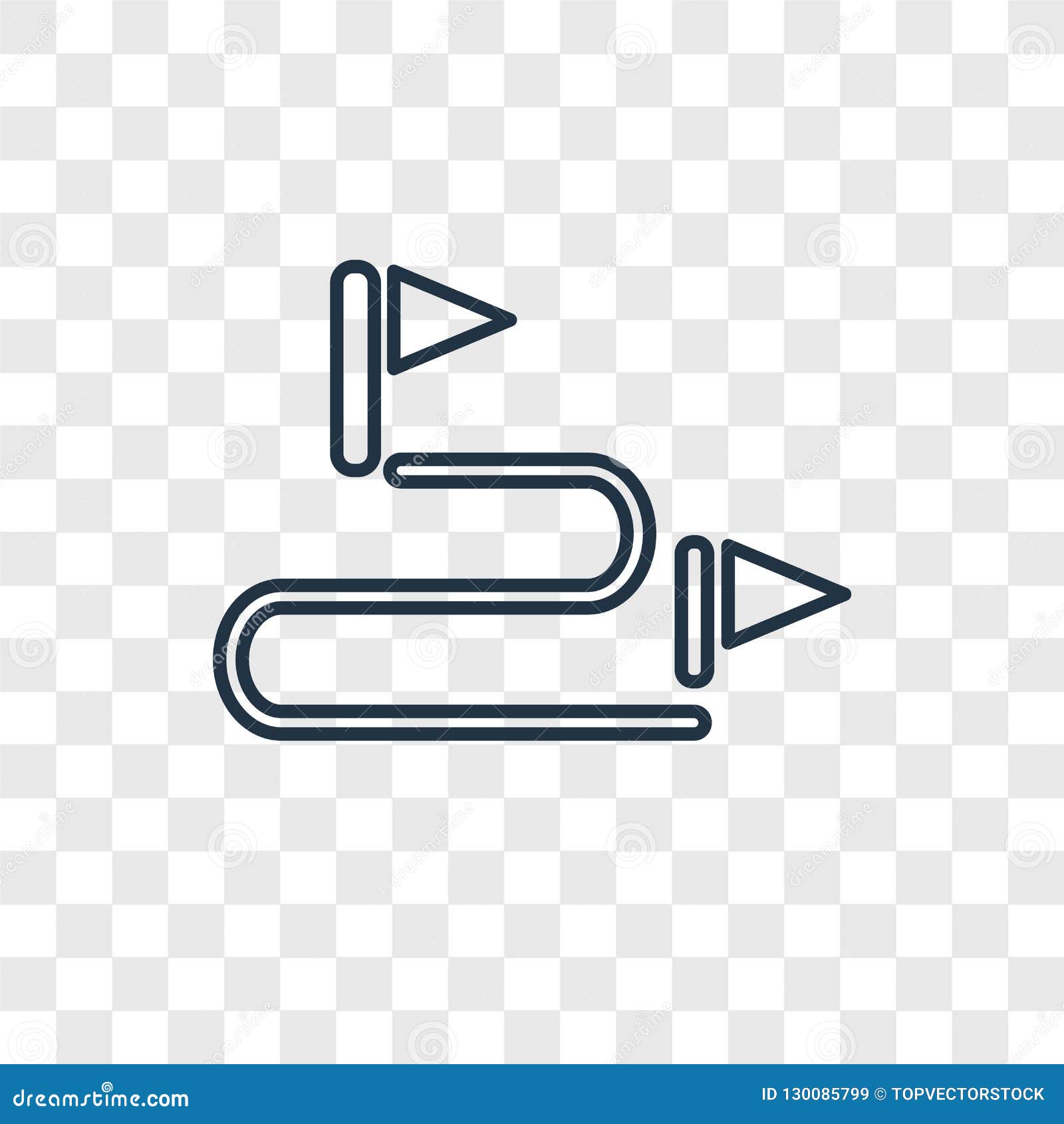 Route Concept Vector Linear Icon Isolated on Transparent Background ...