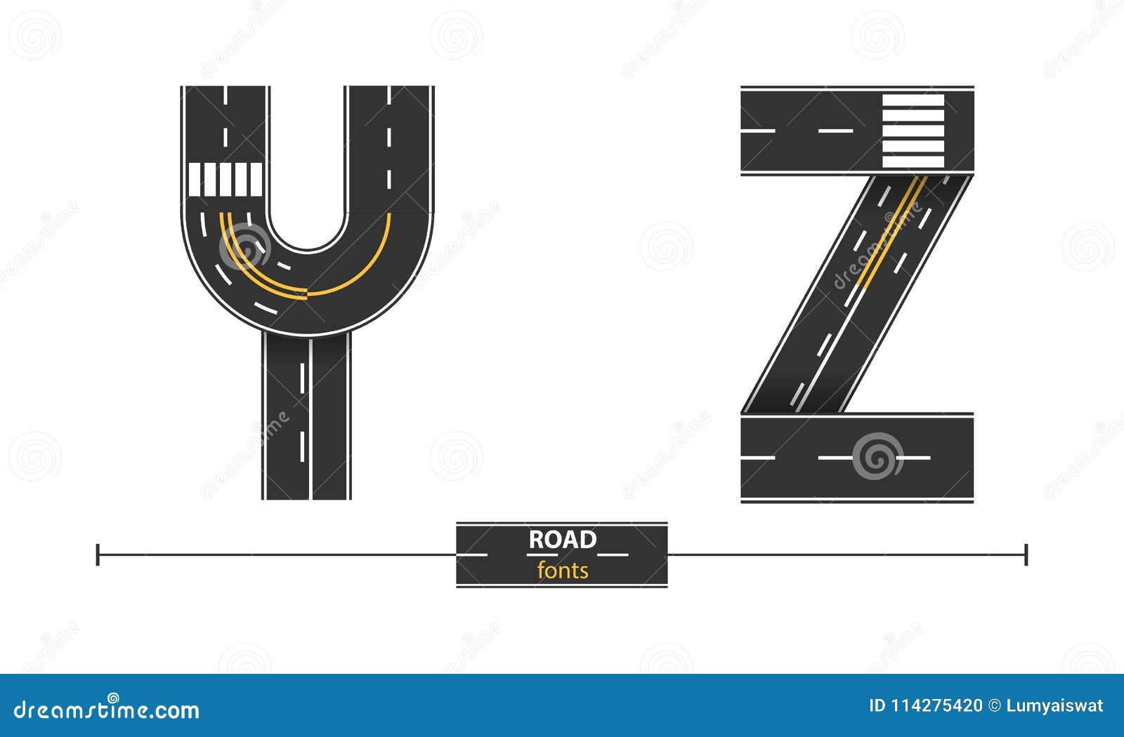 Route D'alphabet Dans Un Ensemble YZ Illustration de Vecteur ...