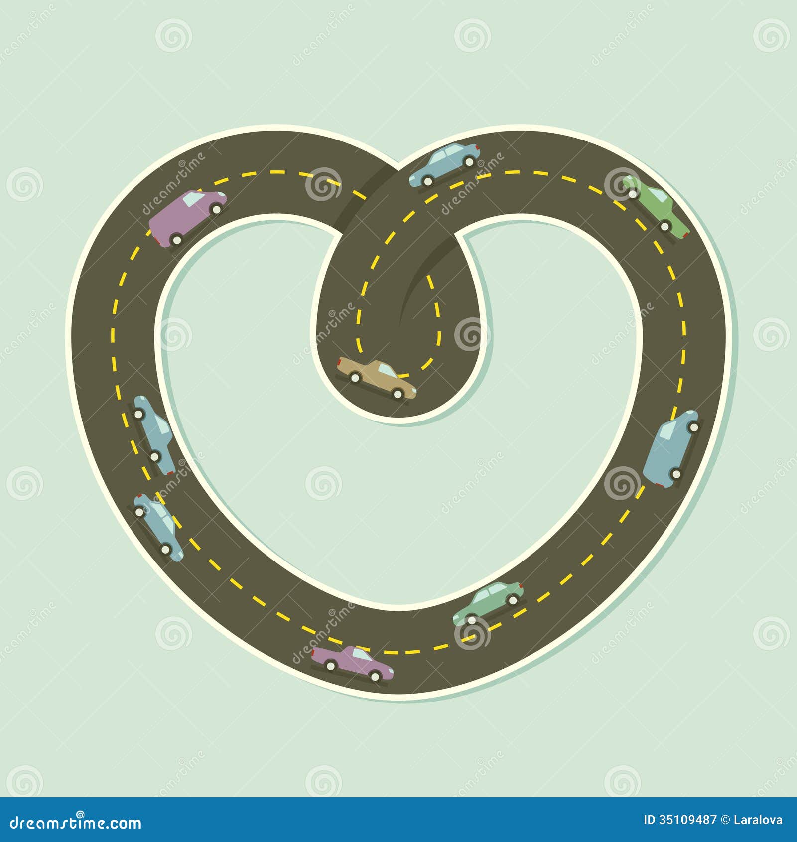 Route De Papier Dans La Forme Du Coeur Illustration de Vecteur ...