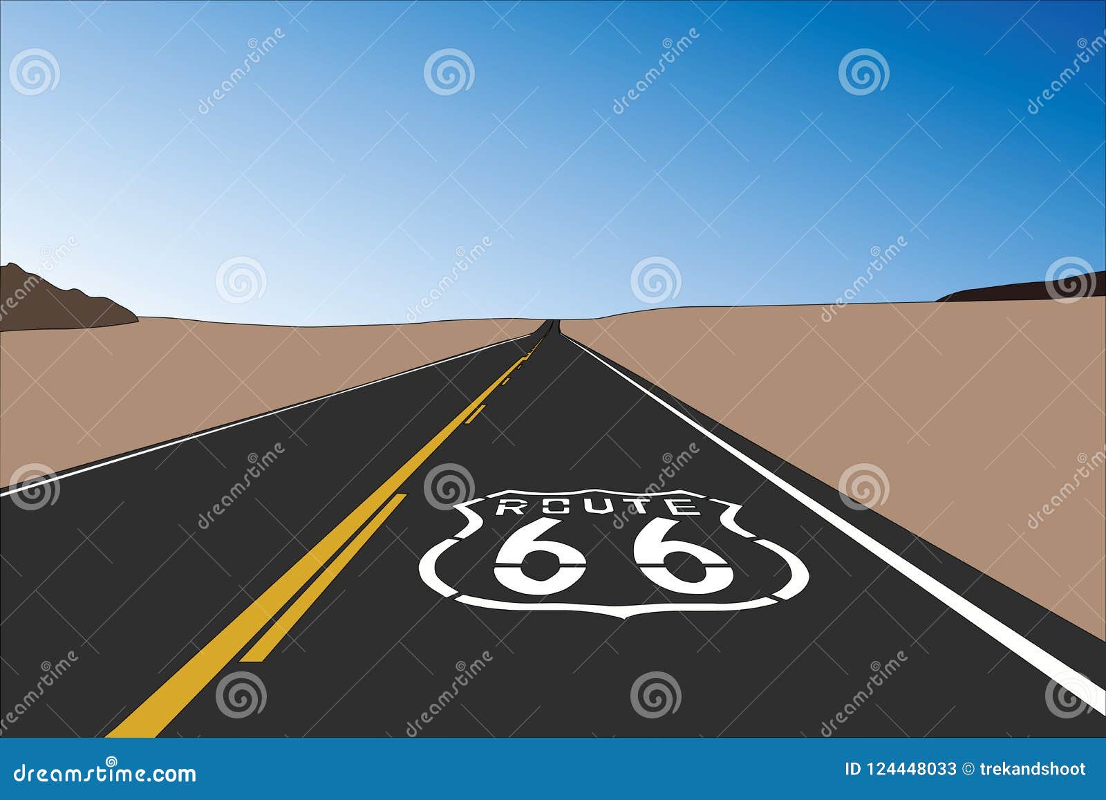 Route 66 -de Vector Van Het Bestratingsteken Stock Illustratie ...