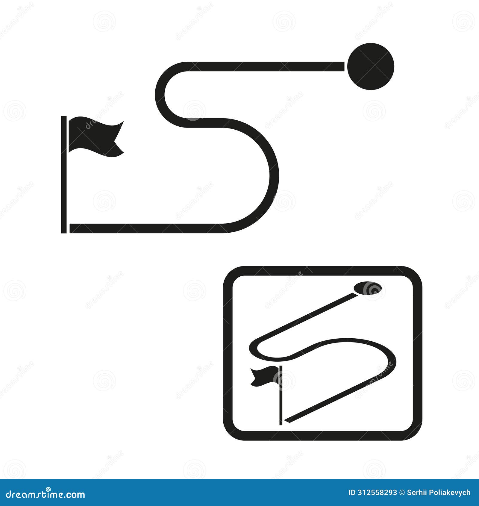 Route Flag Icon. Map Path Direction. Vector Illustration. EPS 10 Stock ...