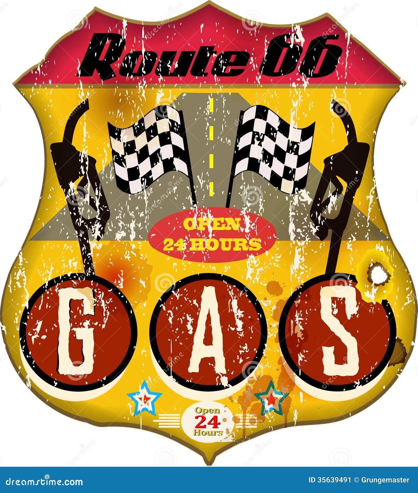 Route 66 gas stock vector. Illustration of petrol, ornament - 35639491