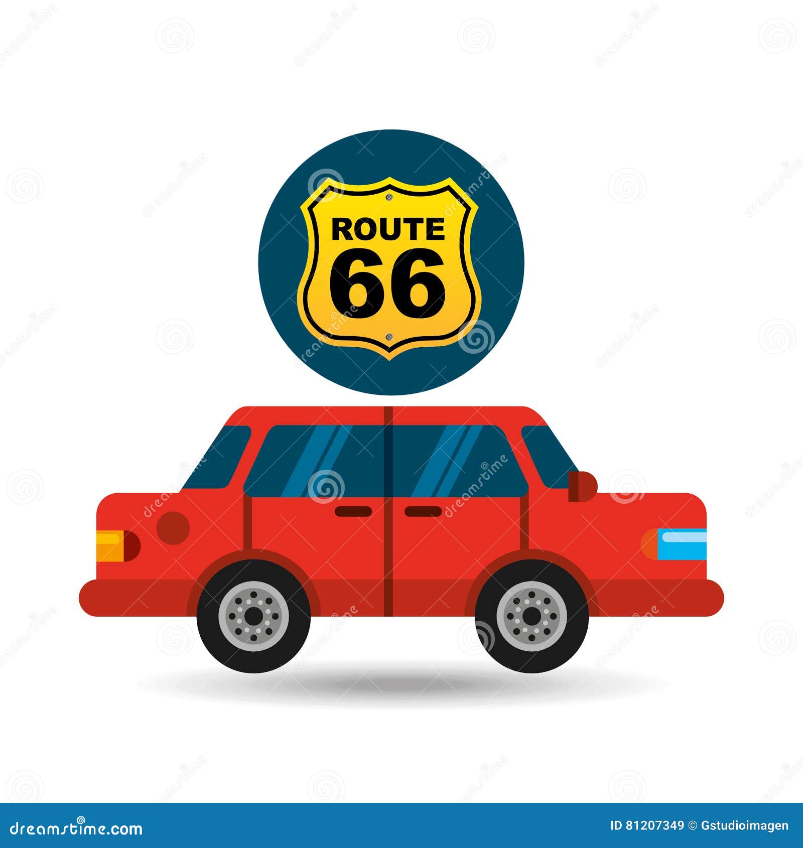 Route 66 -het Rood Van De Verkeerstekensedan Redactionele Stock ...