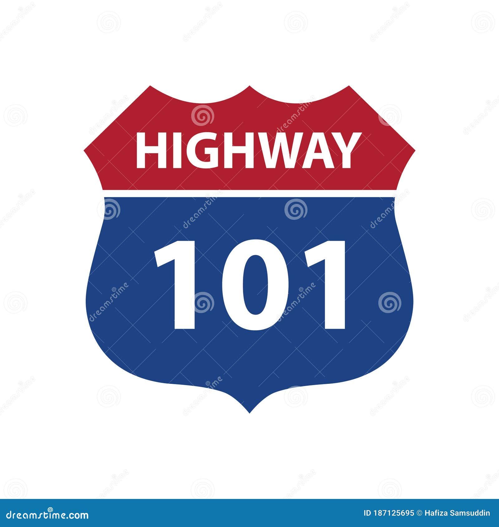 Route 101 Highway Road Sign. Vector Illustration Decorative Design ...