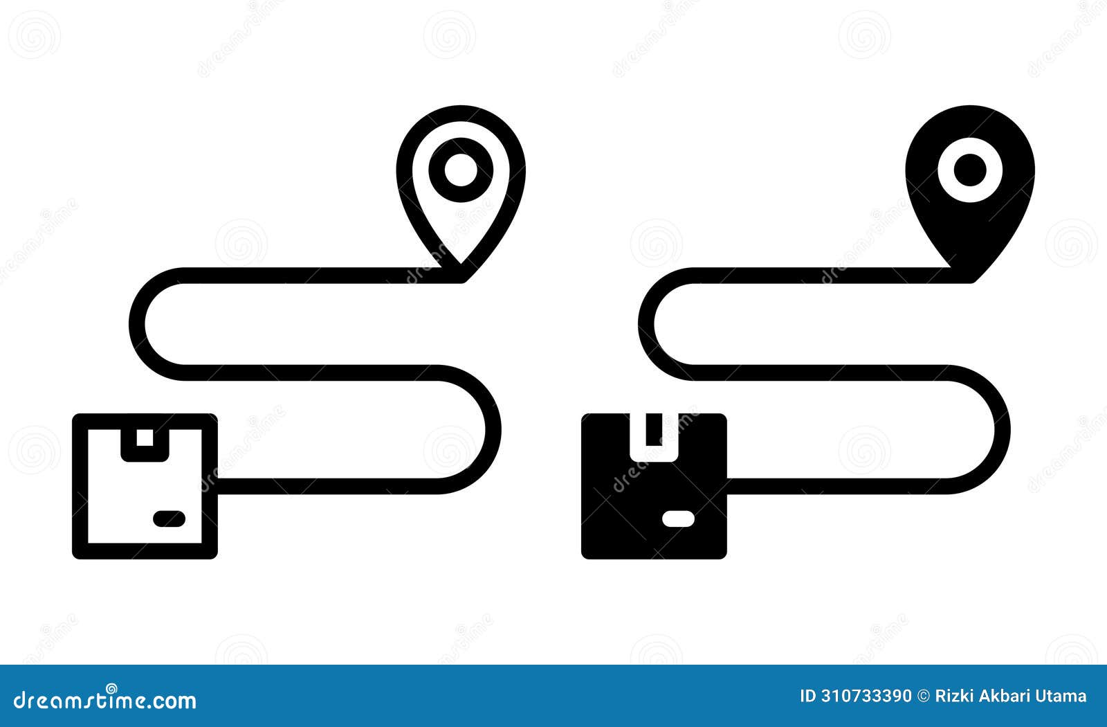 Logistics Route Icon with Outline and Glyph Style. Stock Vector ...