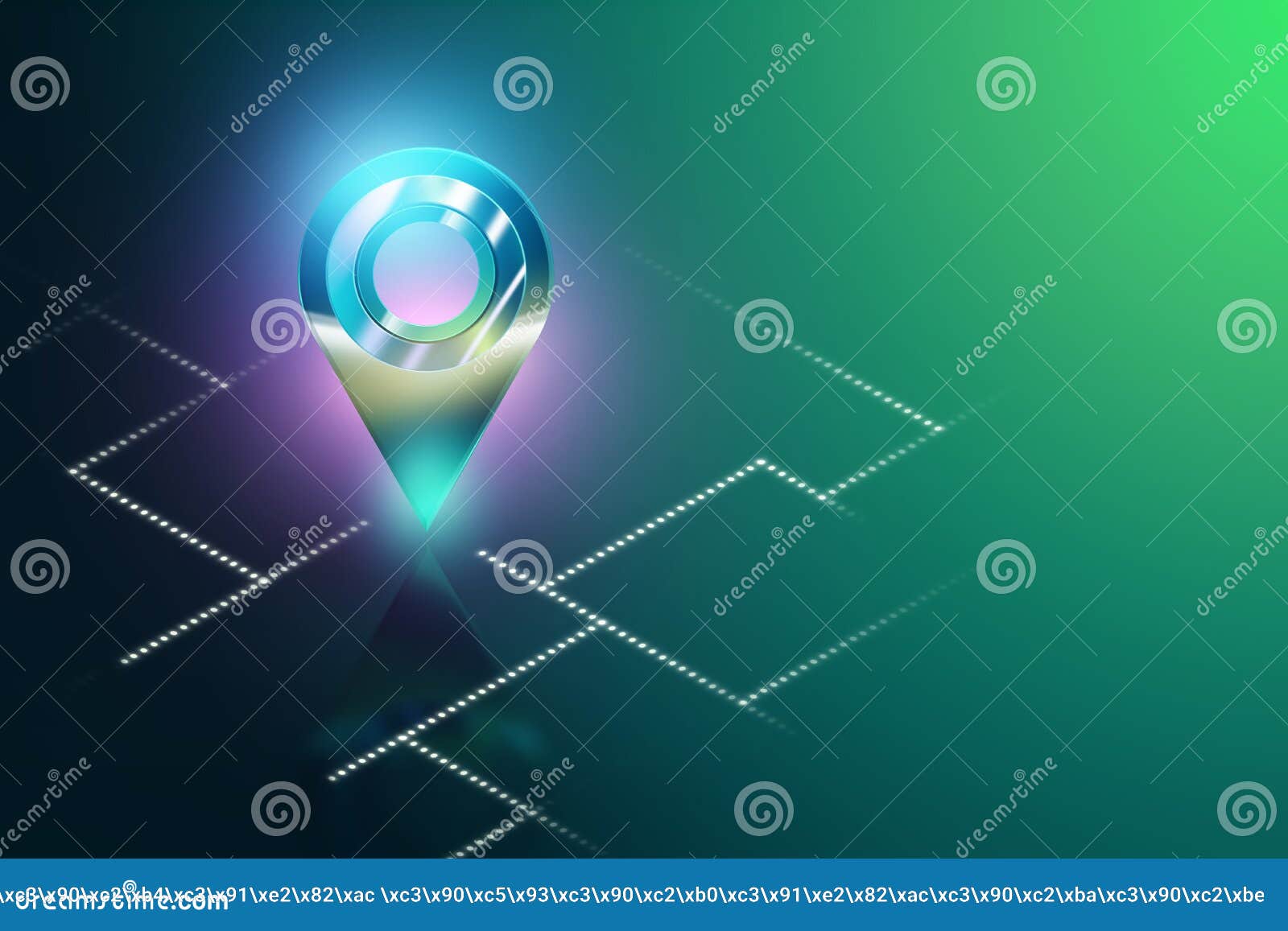 Route Icon, Distance, Arrival Point, GPS Navigation System. GPS Smart ...