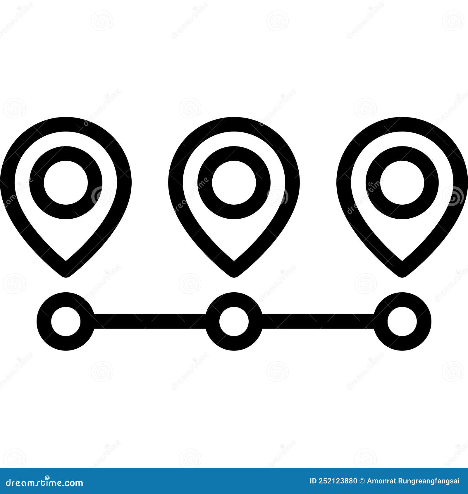 Route Icon, Location Map and Navigation Vector Stock Vector ...
