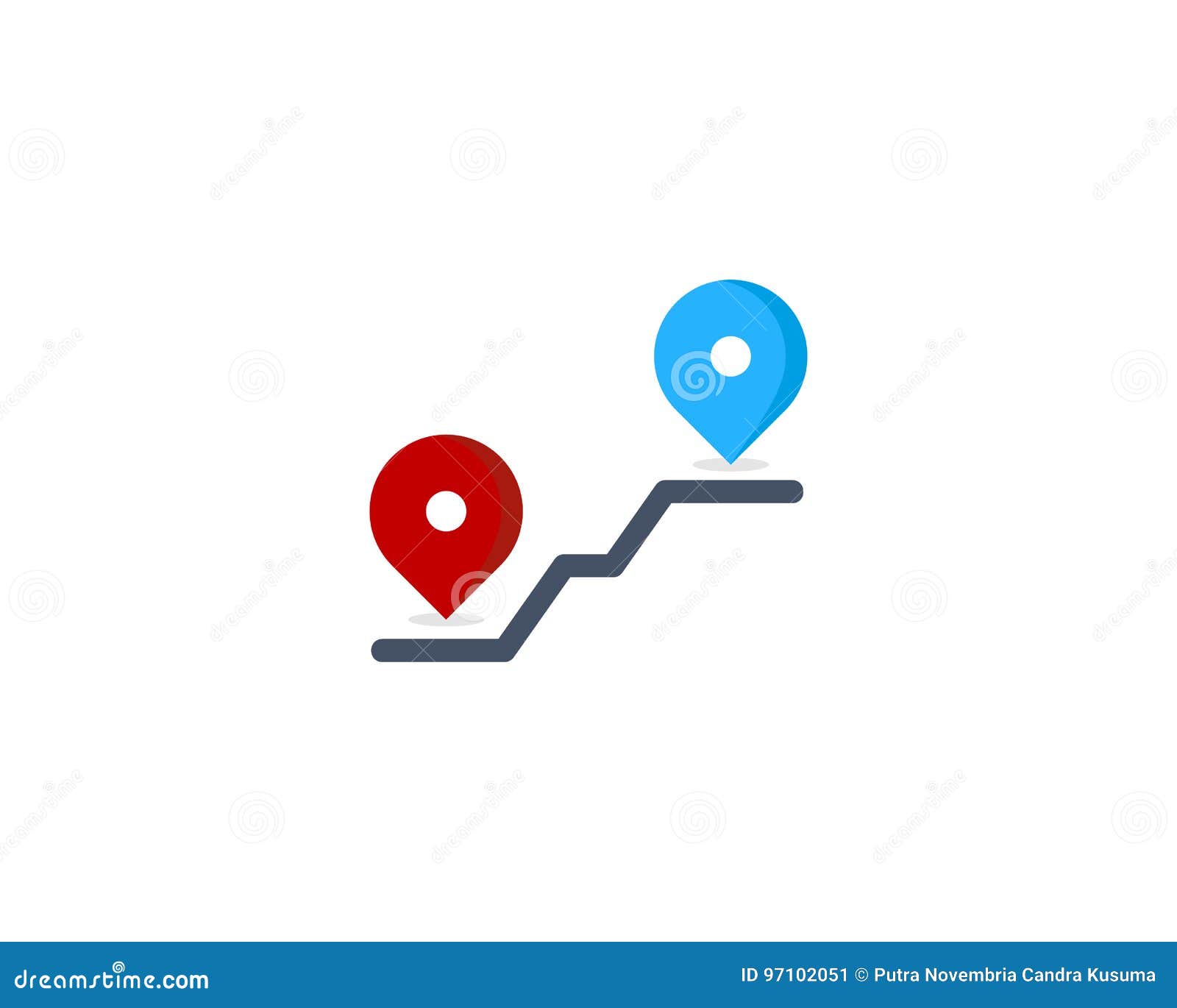 Route Icon Logo Design Element Stock Vector - Illustration of pointer ...