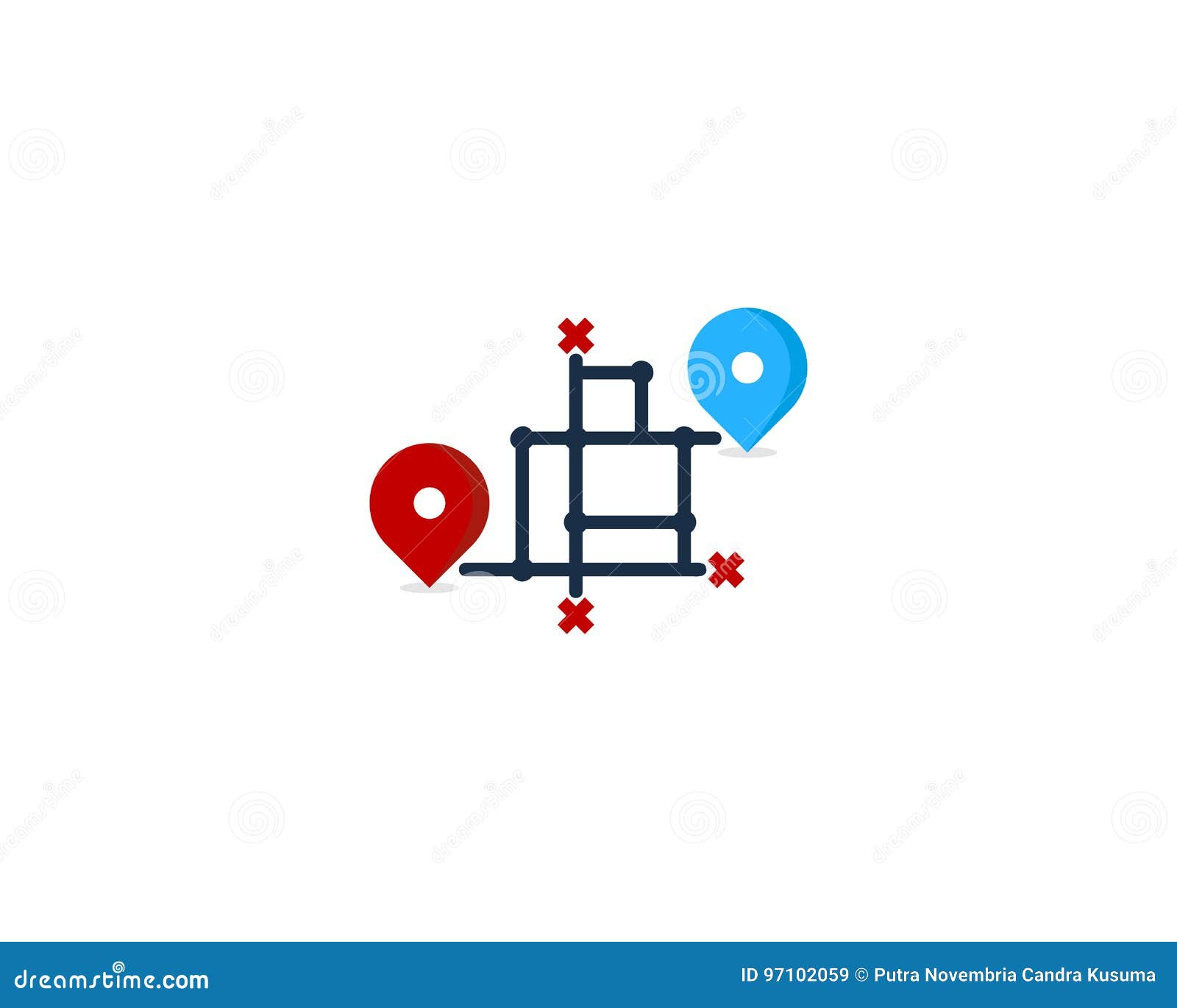 Route Icon Logo Design Element Stock Vector - Illustration of path ...