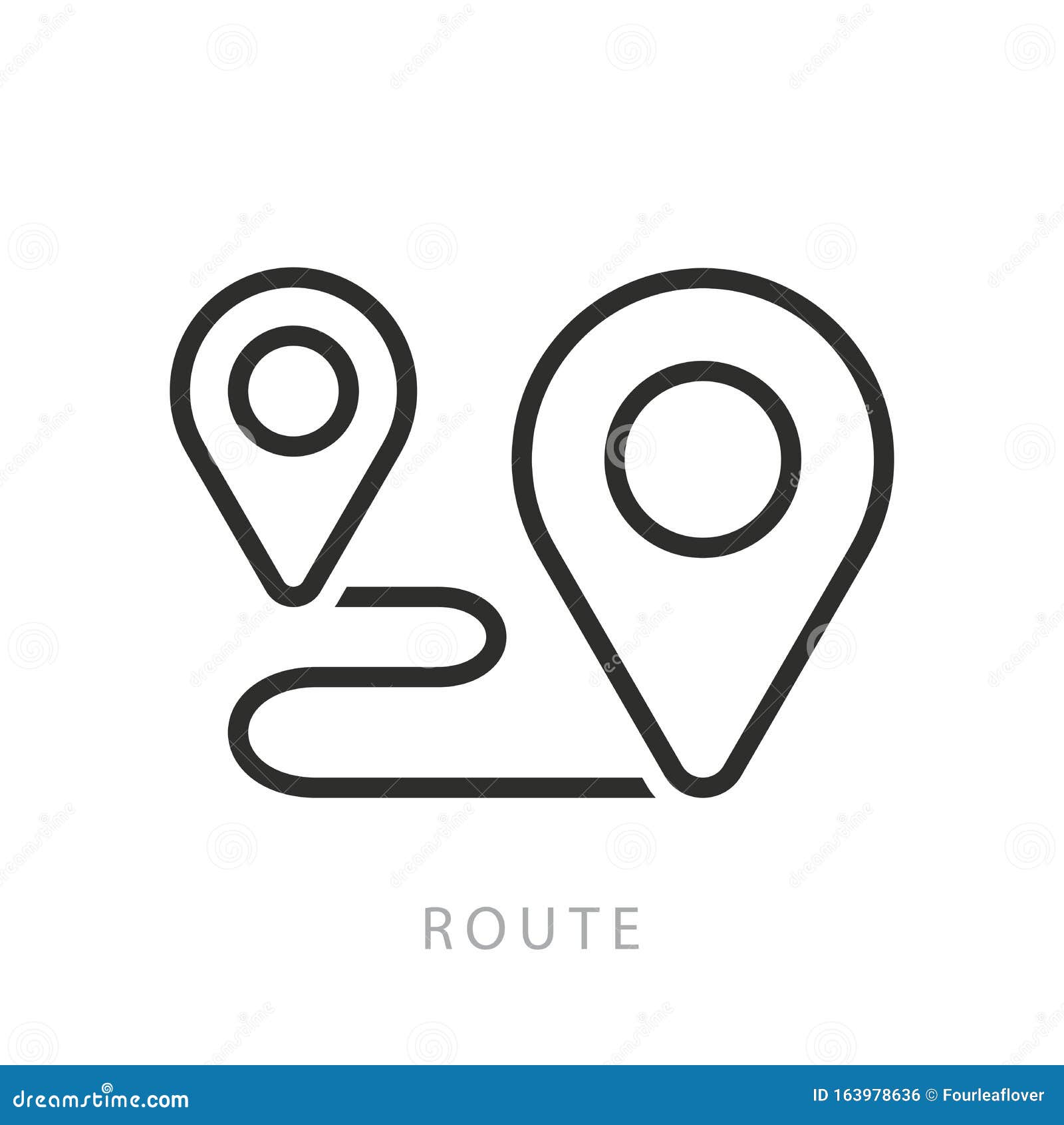 Route Icon or Logo in Modern Line Style Stock Vector - Illustration of ...