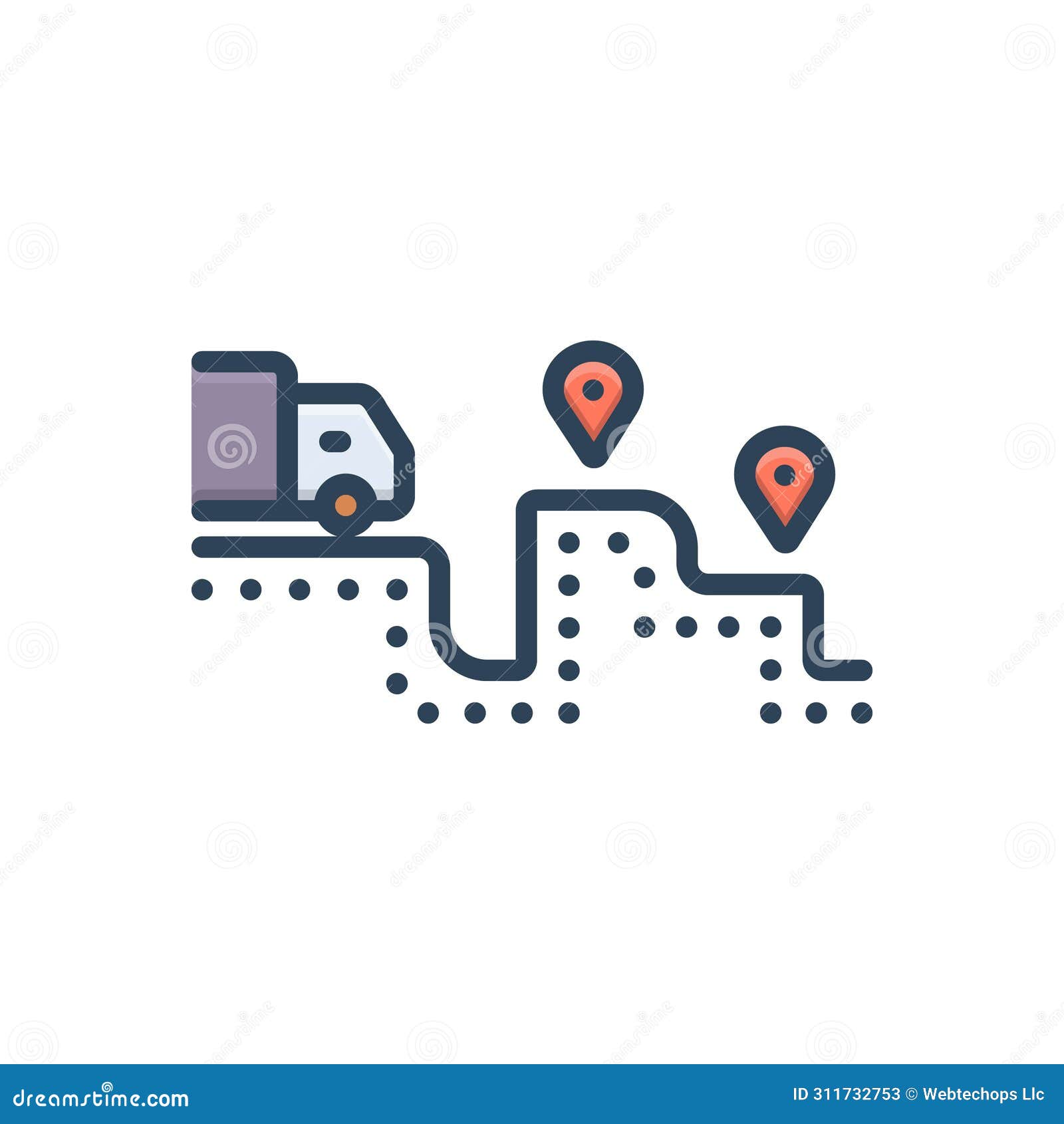 Color Illustration Icon for Route, Path and Journey Stock Vector ...