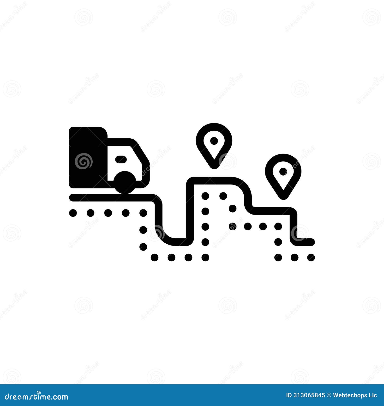 Black Solid Icon for Route, Path and Journey Stock Illustration ...