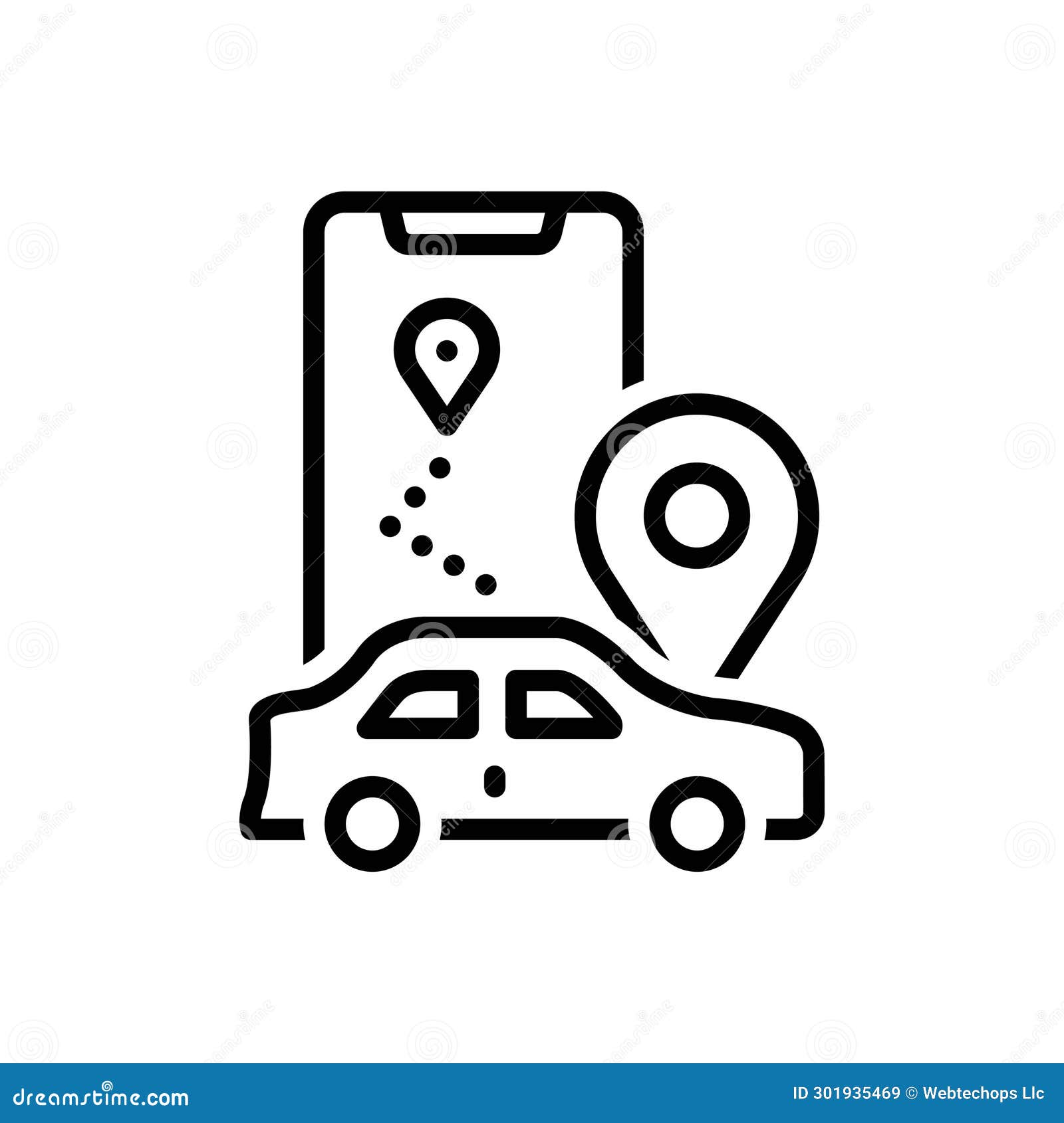 Black Line Icon for Route, Routing and Travel Stock Vector ...