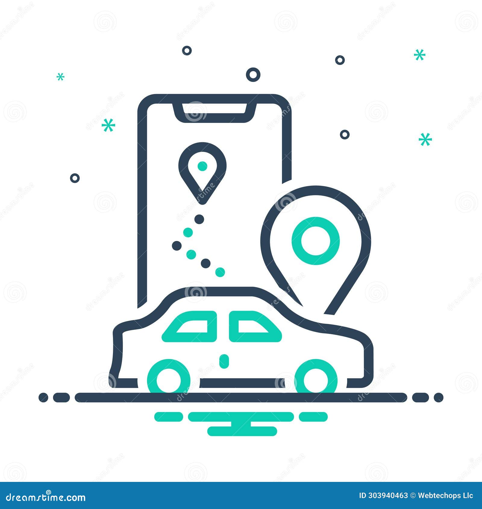 Mix Icon for Route, Routing and Travel Stock Illustration ...