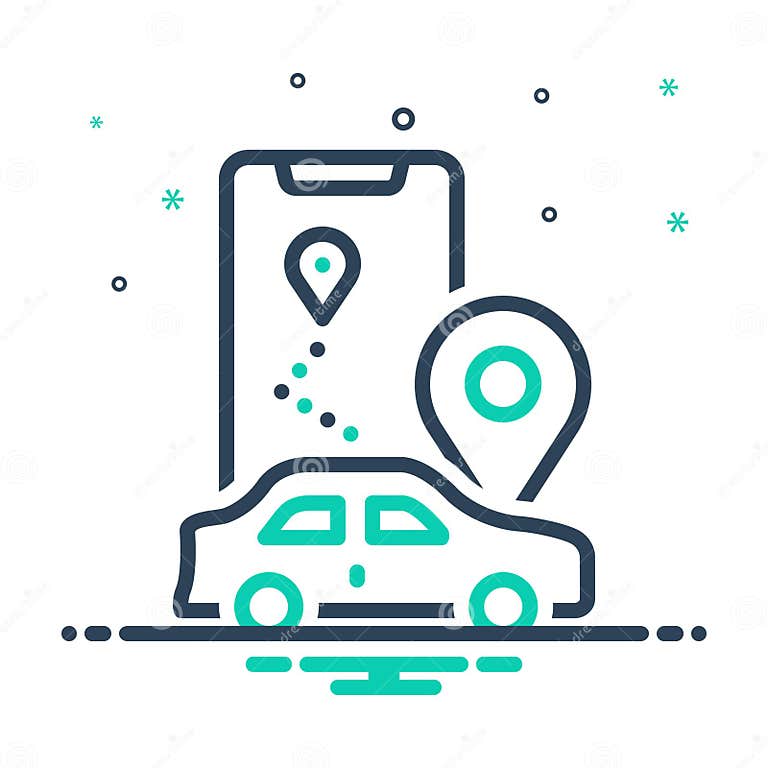 Mix Icon for Route, Routing and Travel Stock Illustration ...