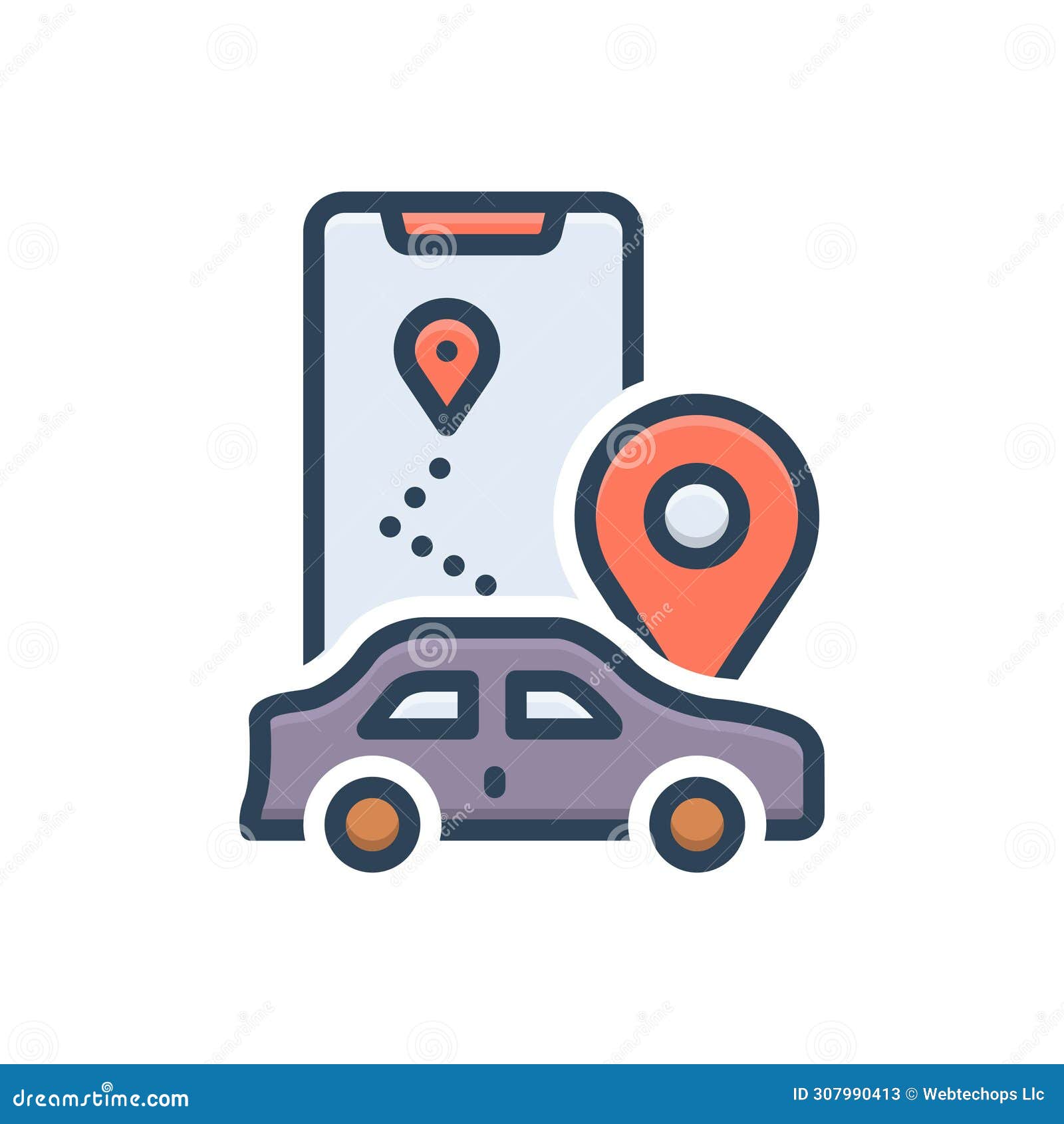 Color Illustration Icon for Route, Routing and Travel Stock ...