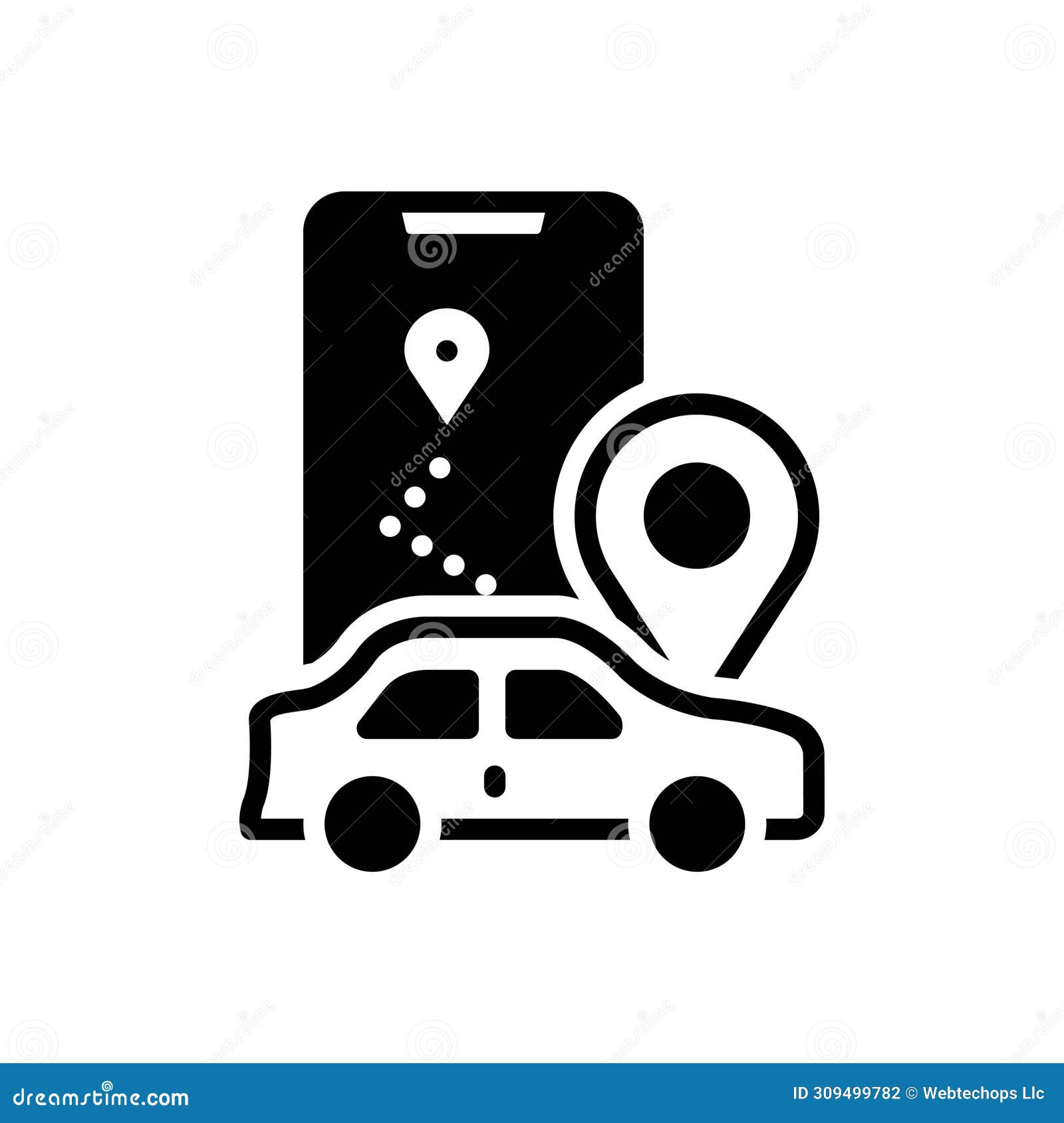 Black Solid Icon for Route, Routing and Travel Stock Vector ...