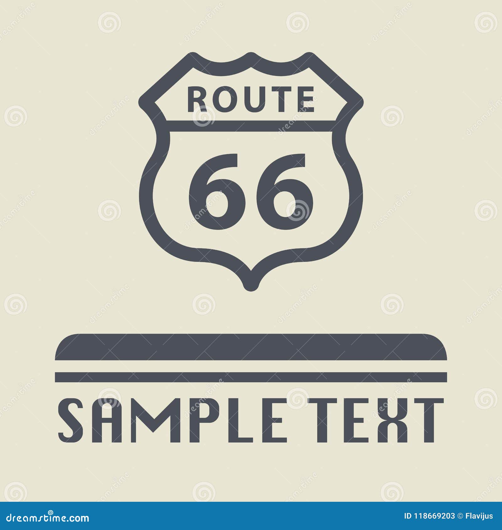 Route 66 icon or sign stock vector. Illustration of route - 118669203
