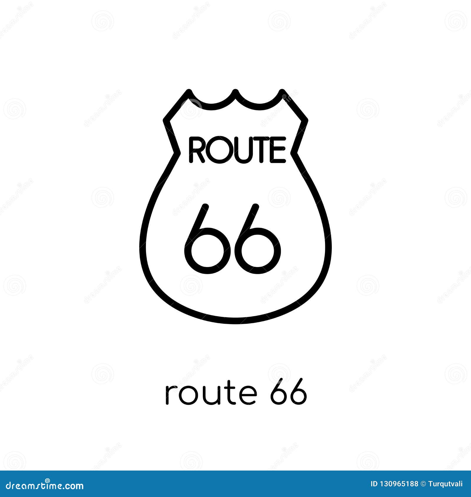 Route 66 Icon. Trendy Modern Flat Linear Vector Route 66 Icon on Stock ...