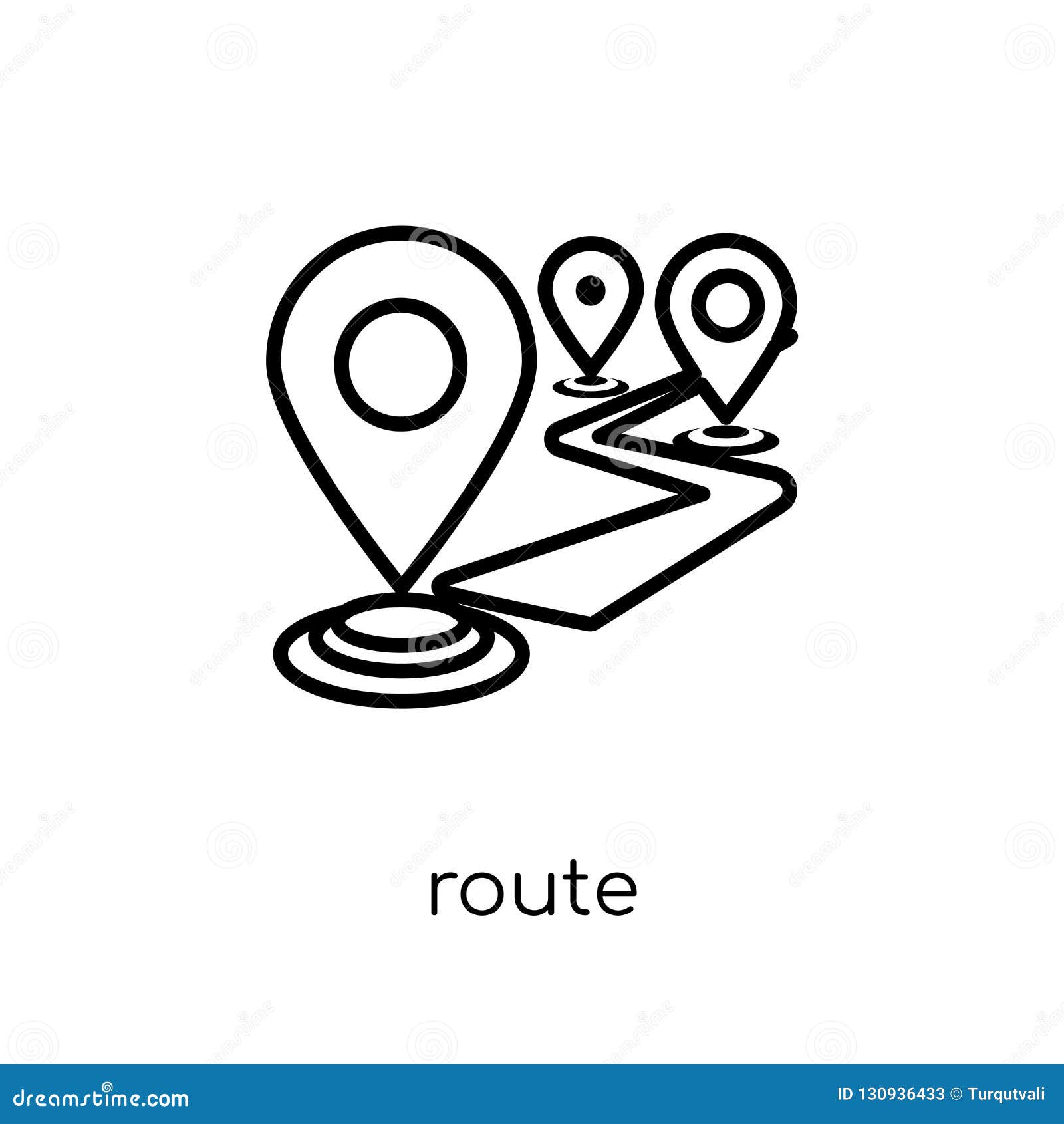 Route Icon. Trendy Modern Flat Linear Vector Route Icon on White Stock ...