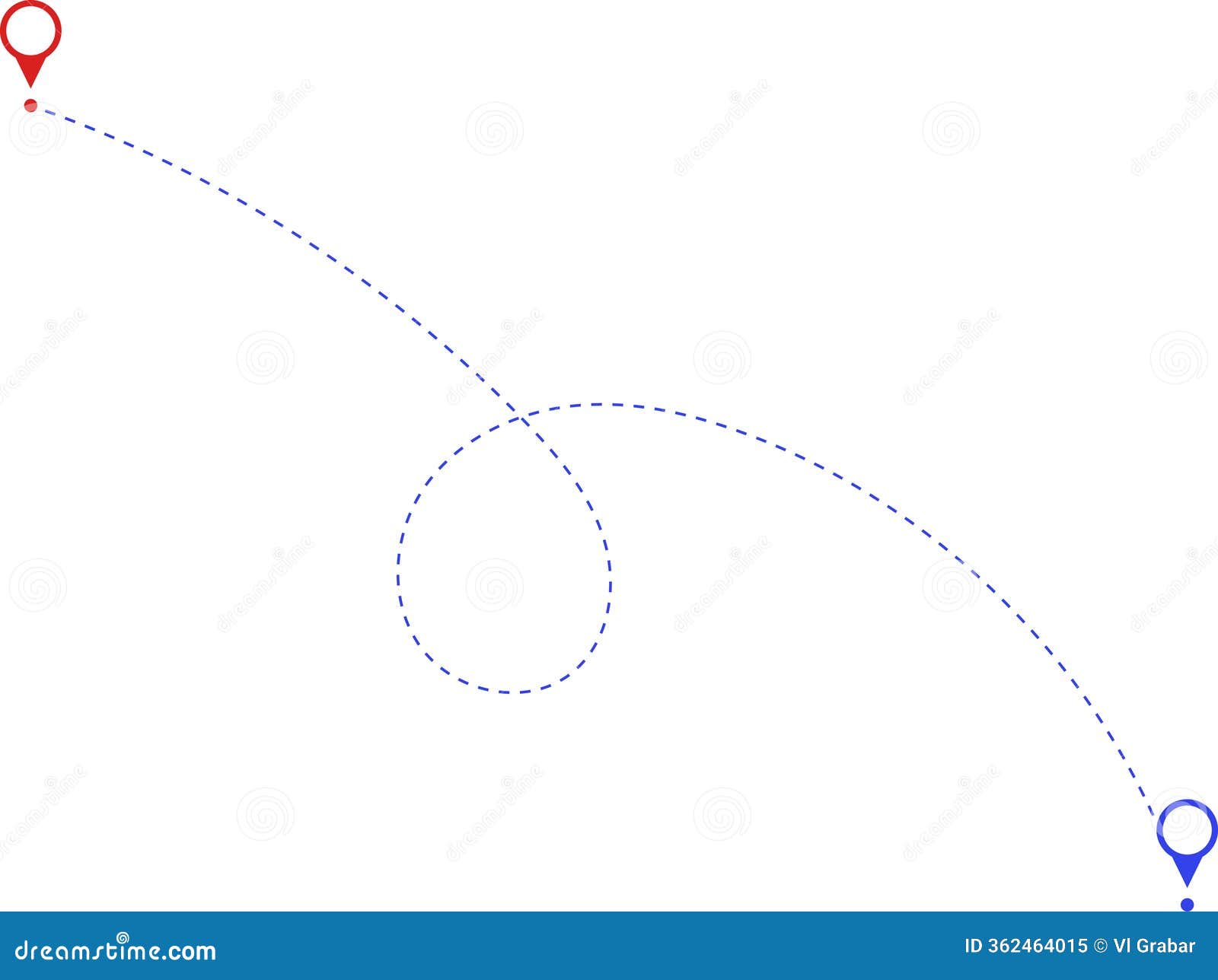 Route Icon - Two Points with Dotted Path and Location Pin. Route ...
