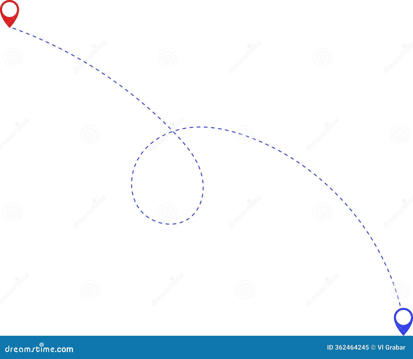 Route Icon - Two Points with Dotted Path and Location Pin. Route ...