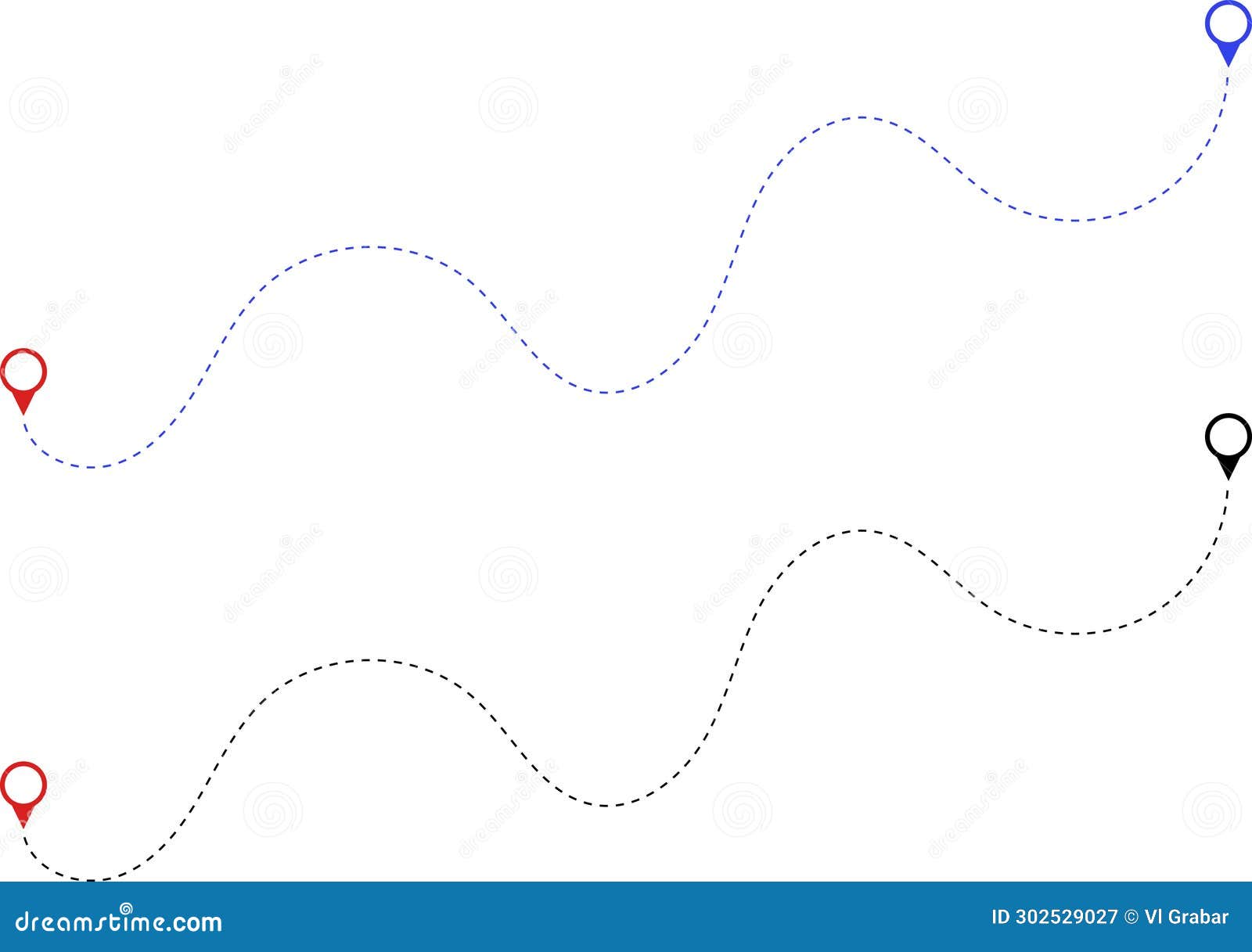 Route Icon - Two Points with Dotted Path and Location Pin. Route ...