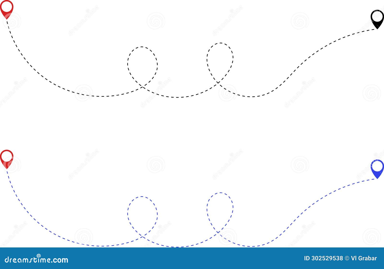 Route Icon - Two Points with Dotted Path and Location Pin. Route ...