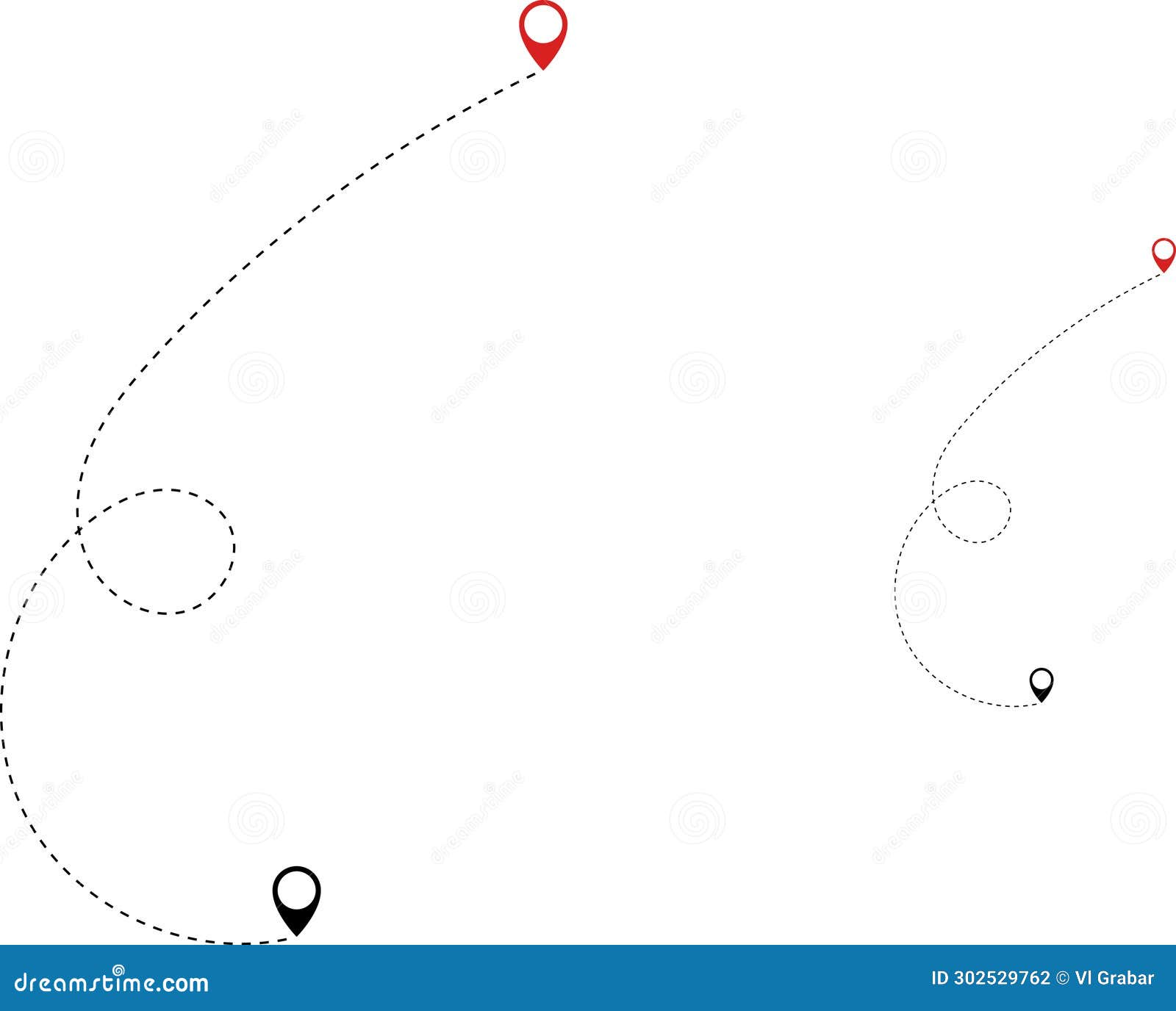 Route Icon - Two Points with Dotted Path and Location Pin. Route ...