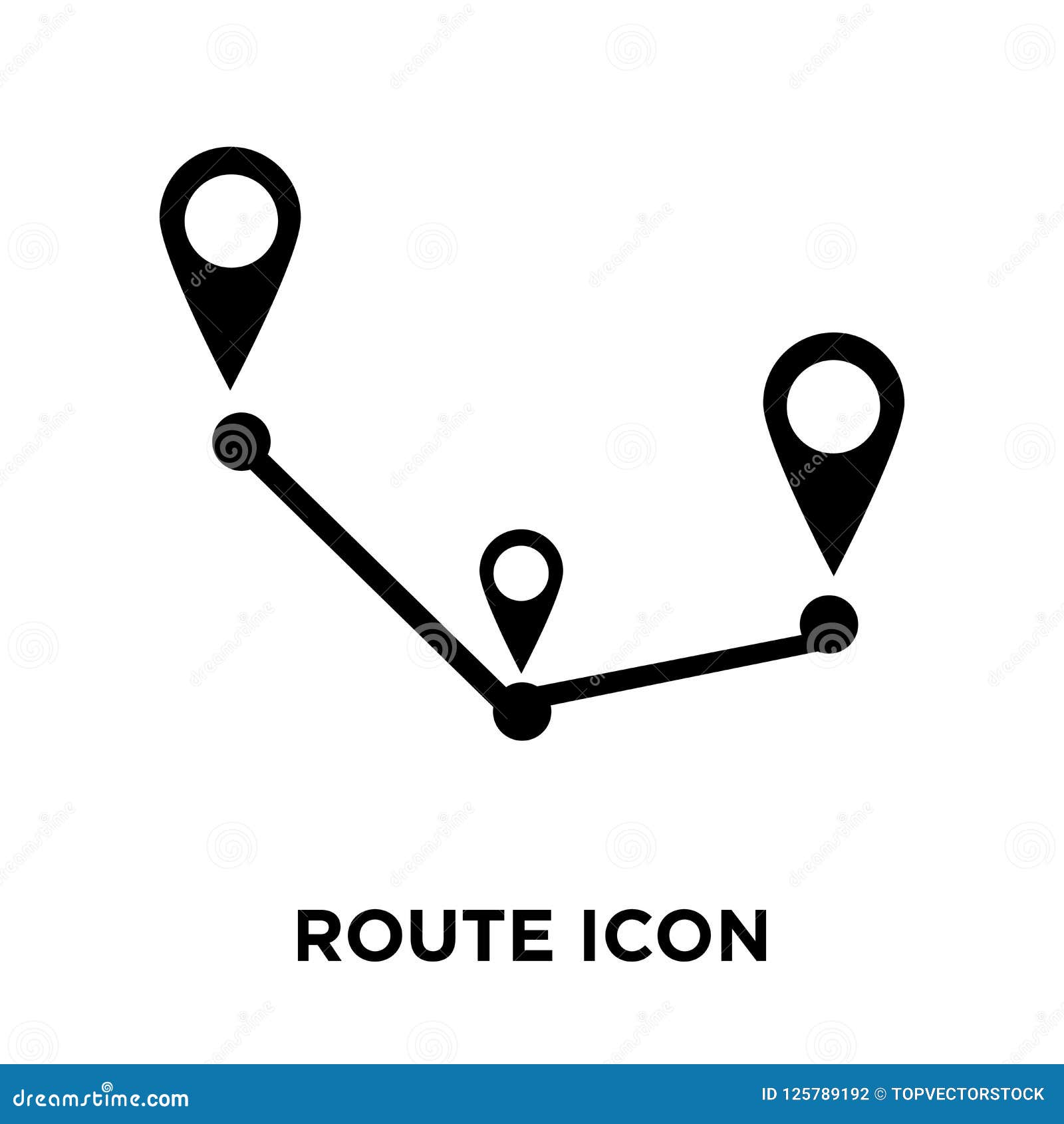 Route Icon Vector Isolated on White Background, Logo Concept of Stock ...