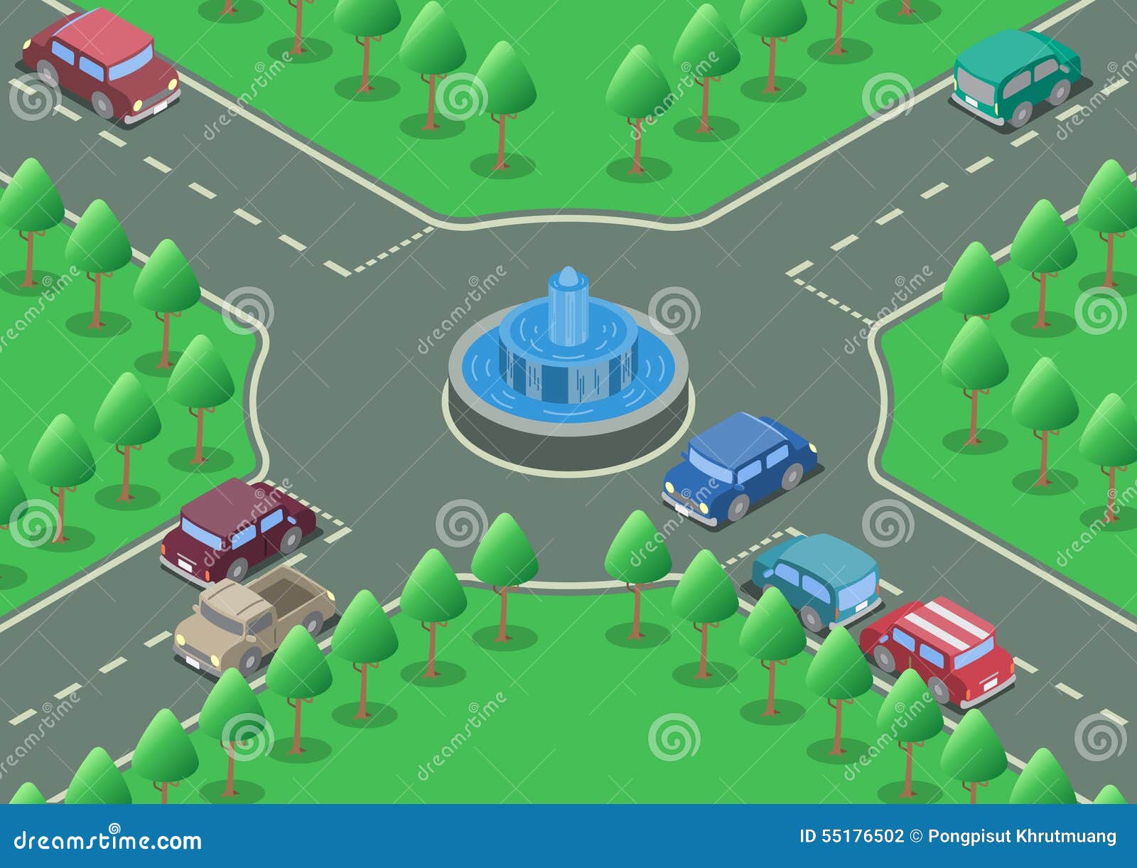 Route Isométrique De Rond Point Illustration de Vecteur - Illustration ...