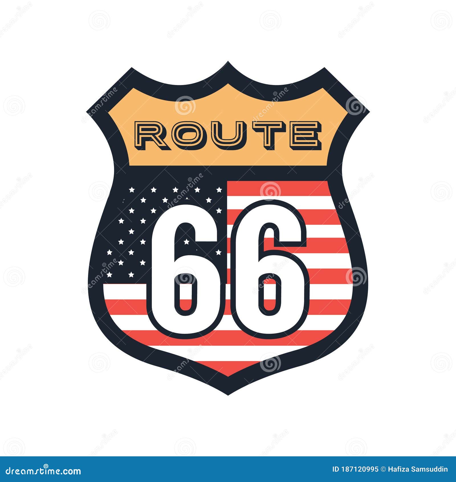 Route 66 Label. Vector Illustration Decorative Design | CartoonDealer ...