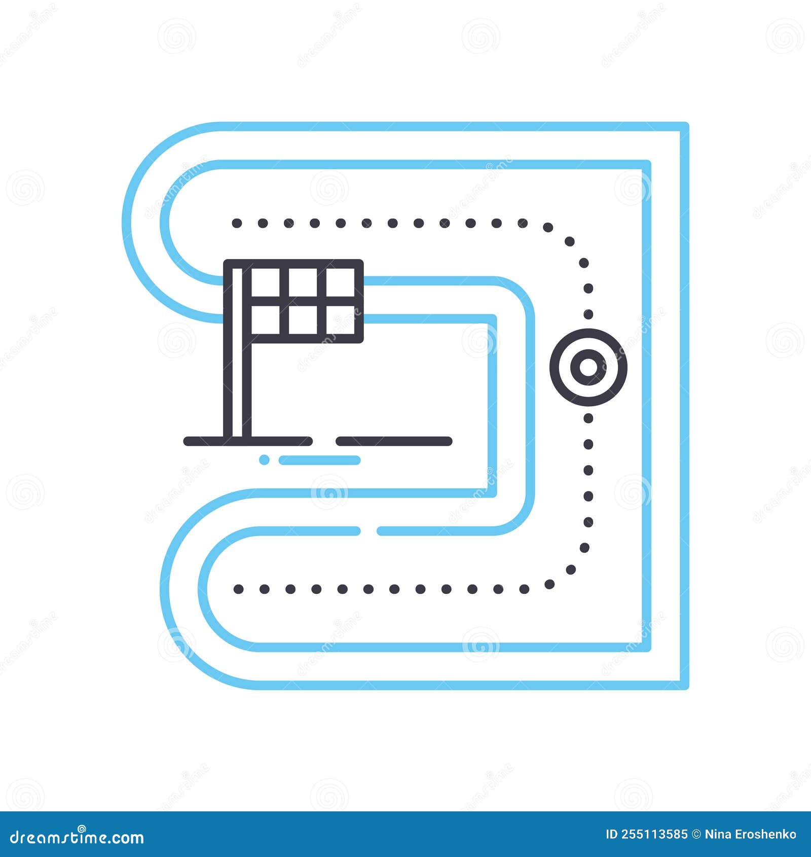 Route Line Icon, Outline Symbol, Vector Illustration, Concept Sign ...