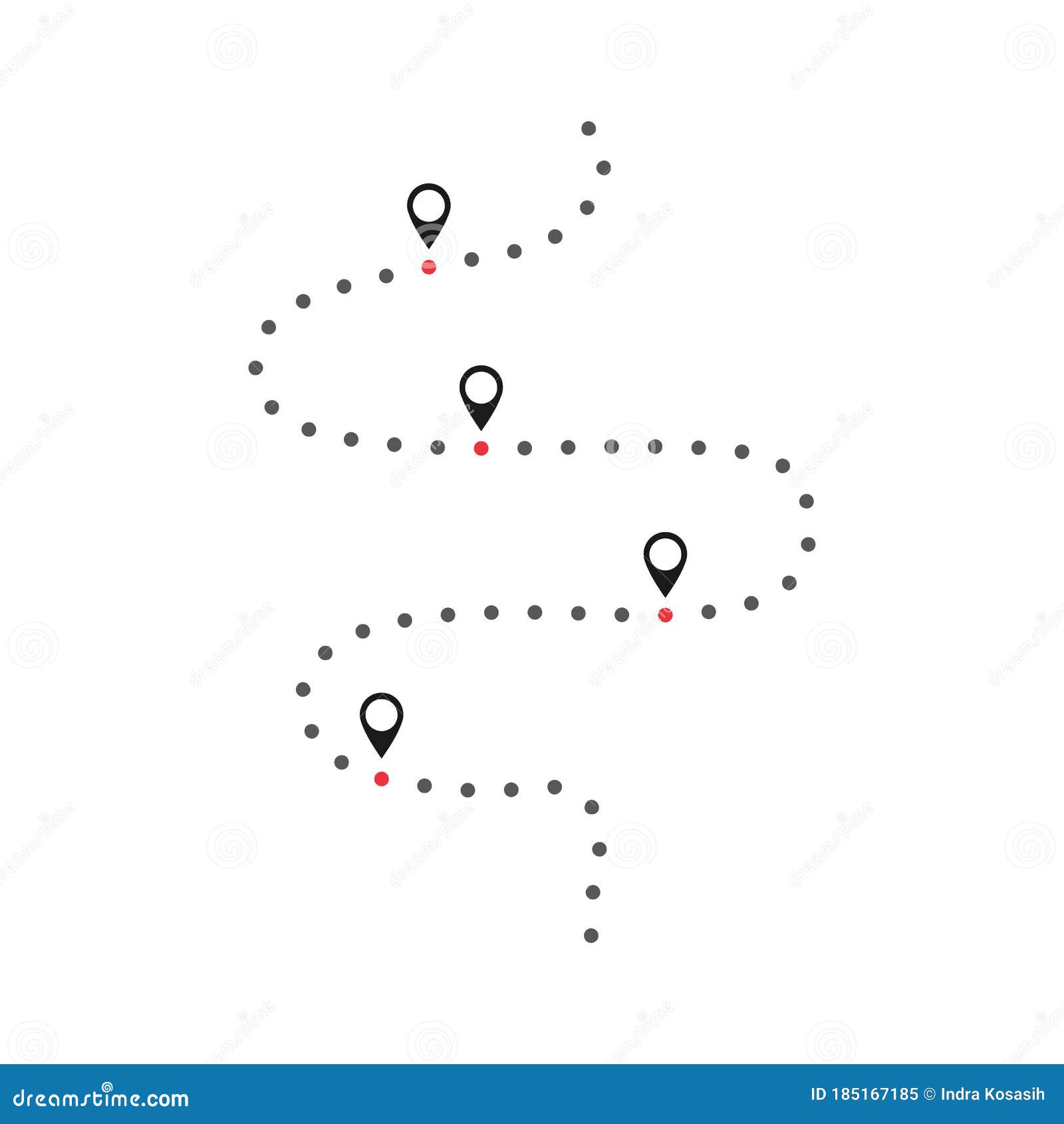 Route Line Vector Template Illustration Stock Vector - Illustration of ...