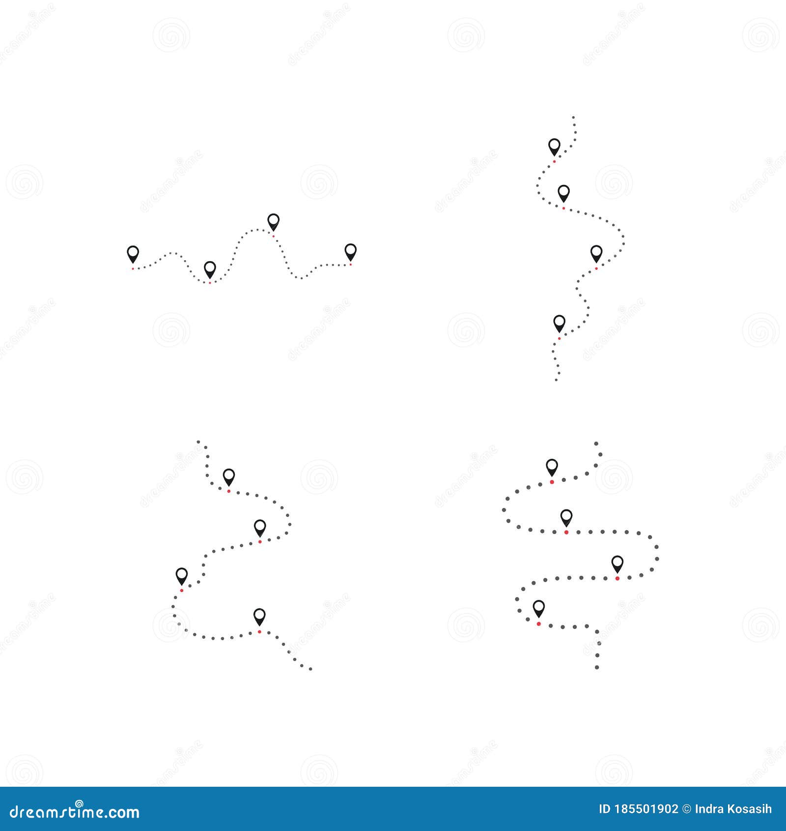 Route Line Vector Template Illustration Stock Vector - Illustration of ...