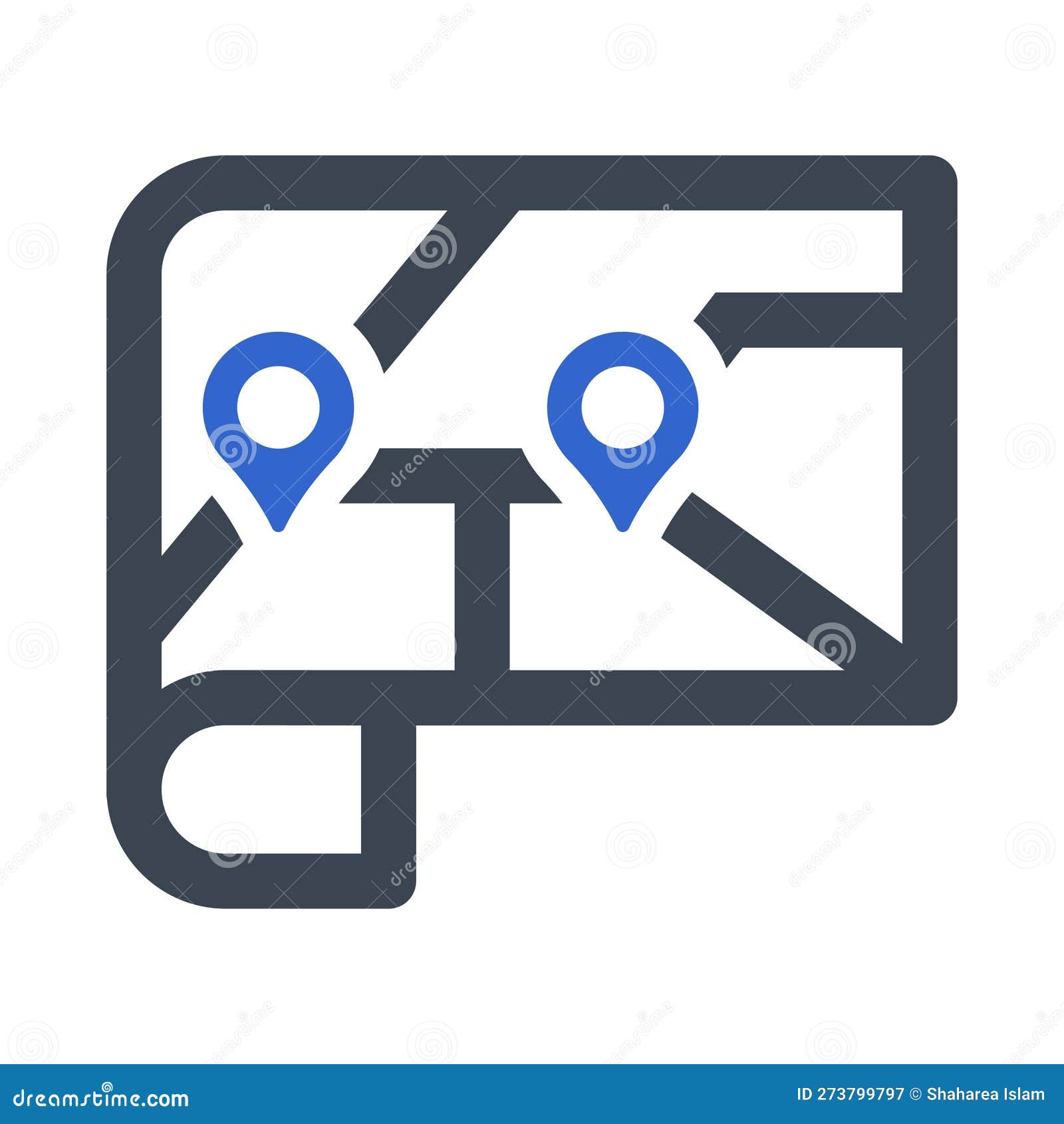 Route map icon stock vector. Illustration of symbol - 273799797
