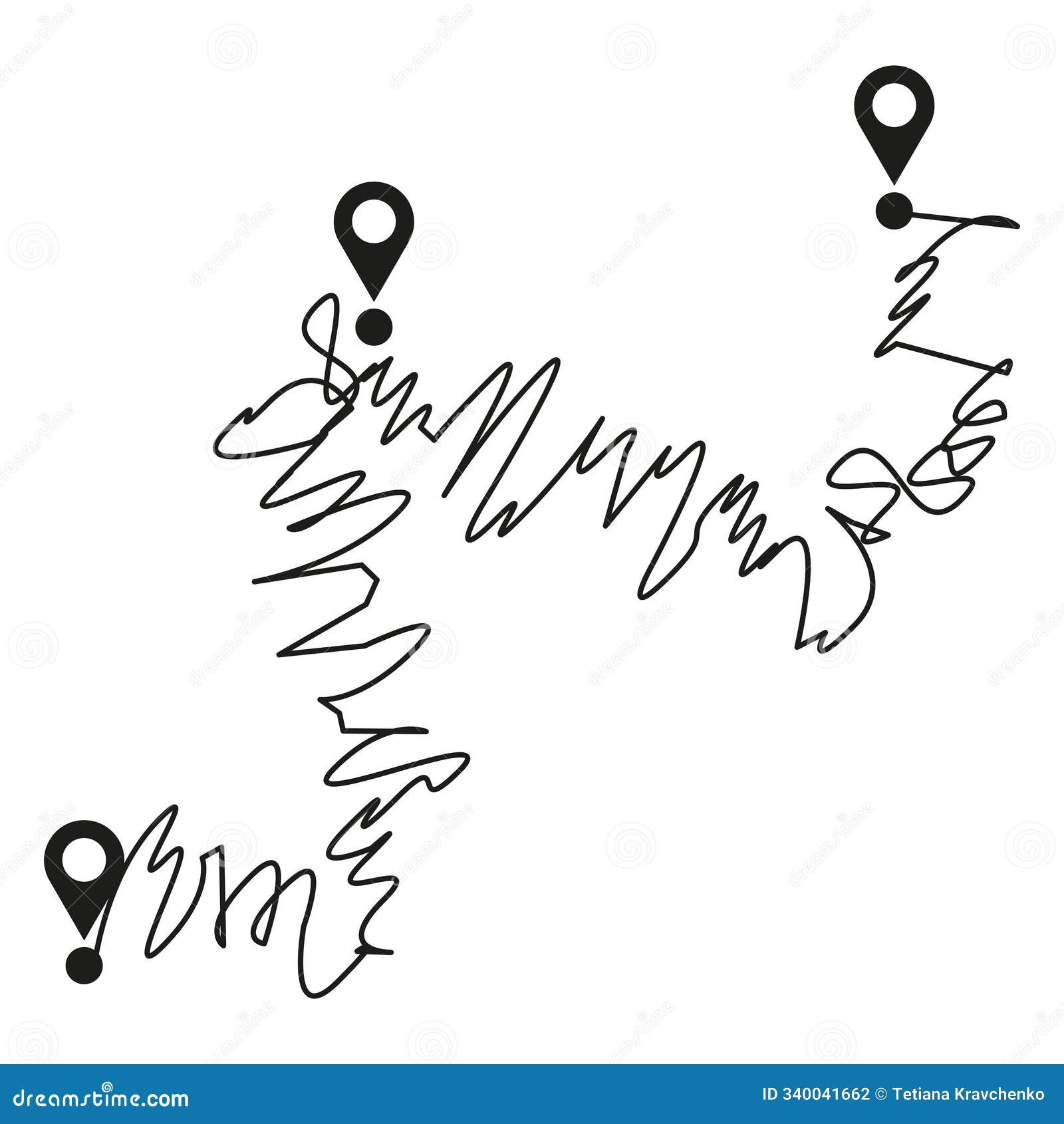 Route Map Icon. Abstract Vector Path. Navigation Location Symbol ...