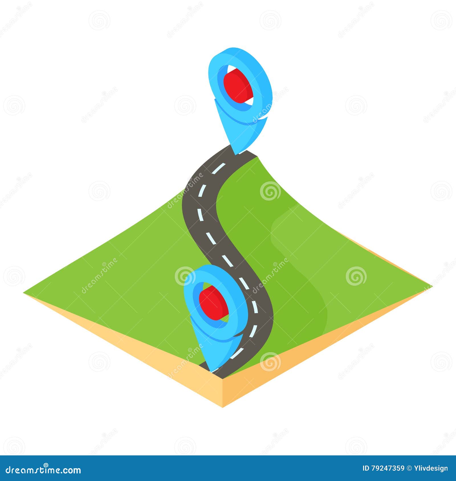 Route Map Icon, Cartoon Style | CartoonDealer.com #79247359