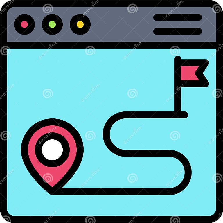 Route Map Icon, Location Map and Navigation Vector Stock Vector ...