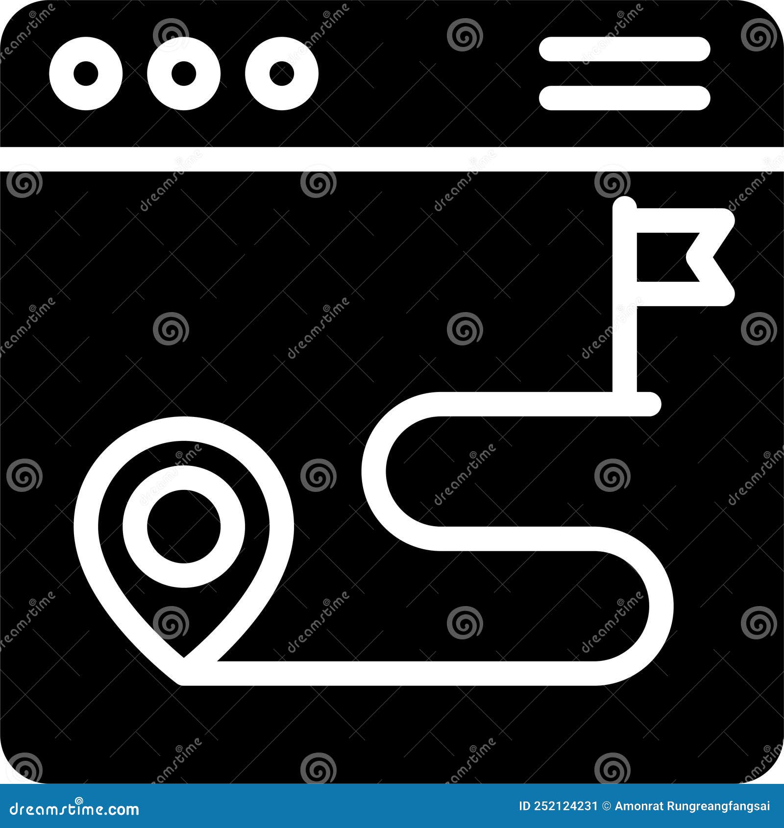 Route Map Icon, Location Map and Navigation Vector Stock Vector ...