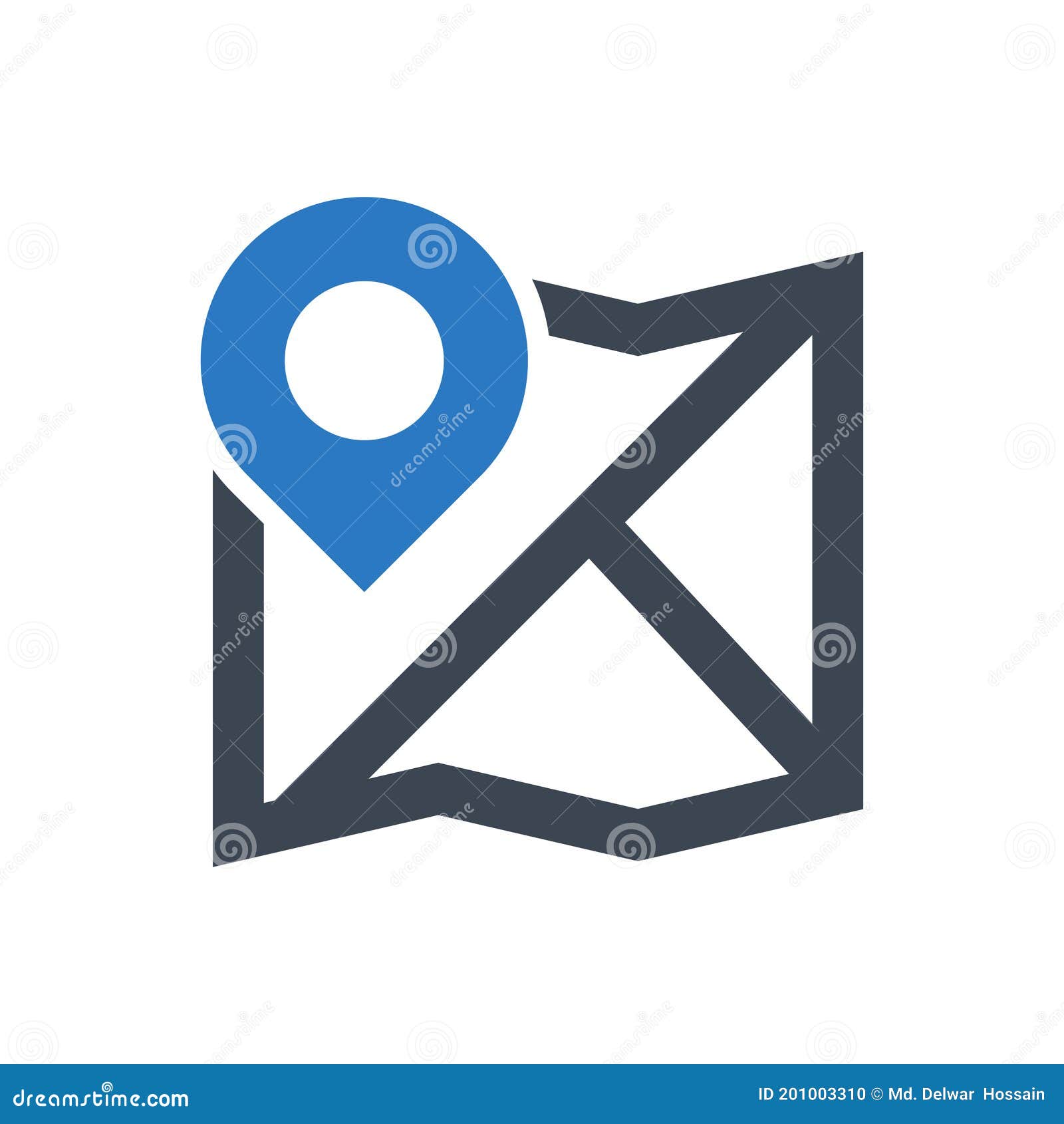 Route Map Icon. Simple Vector Graphics Stock Vector - Illustration of ...