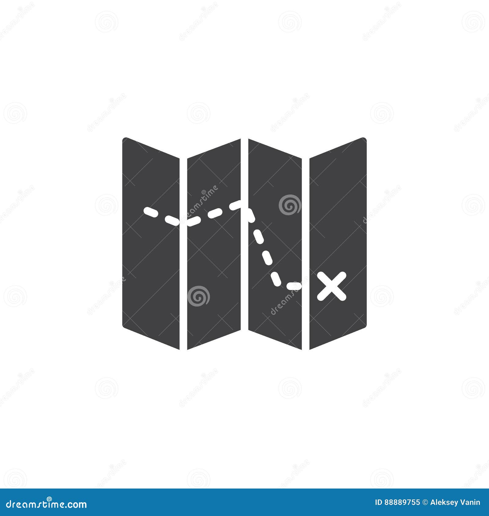 Route on map icon vector stock vector. Illustration of isolated - 88889755