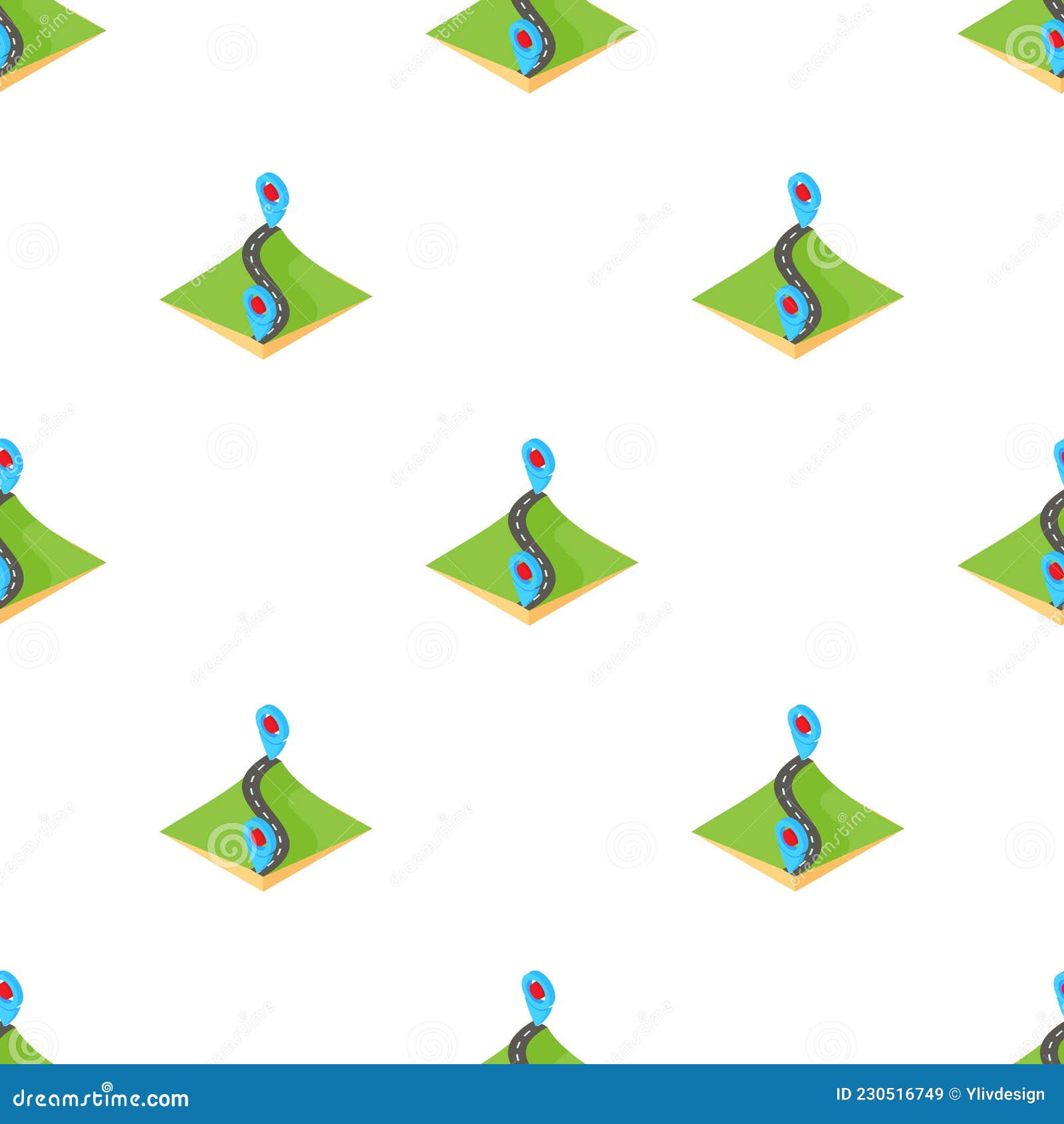 Route Map Pattern Seamless Vector Stock Vector - Illustration of ...