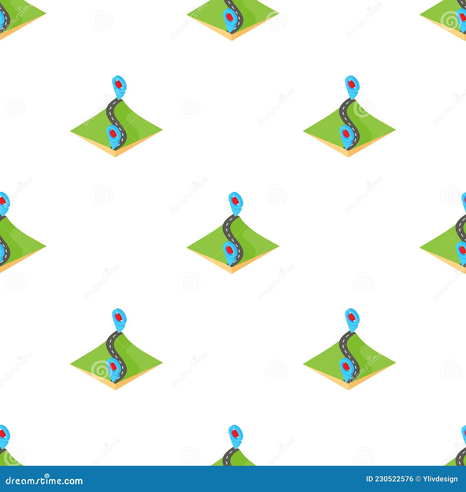 Route Map Pattern Seamless Vector Stock Illustration - Illustration of ...